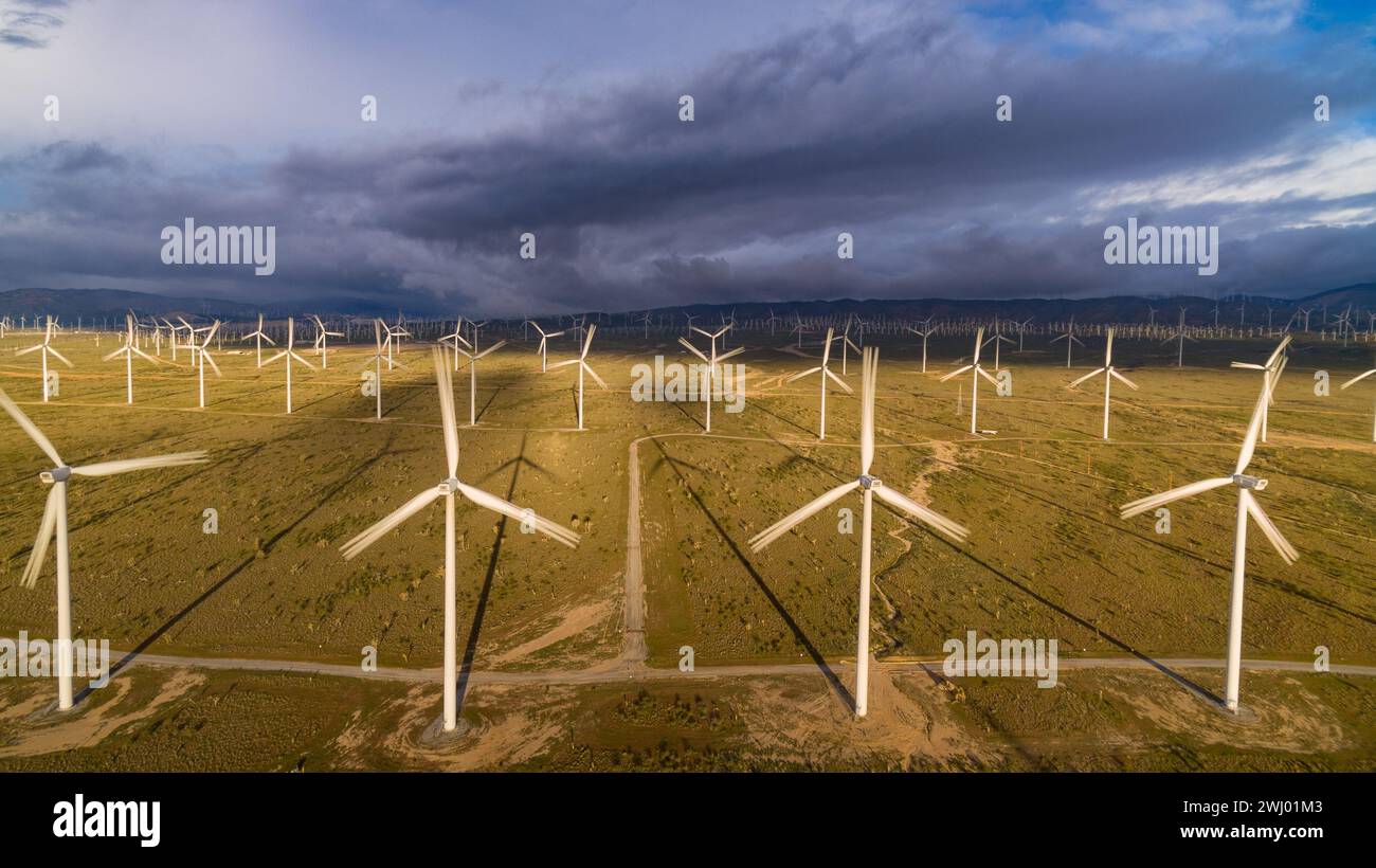 Windmills, Sustainable Energy, Mojave California, Drone Aerial Shots ...