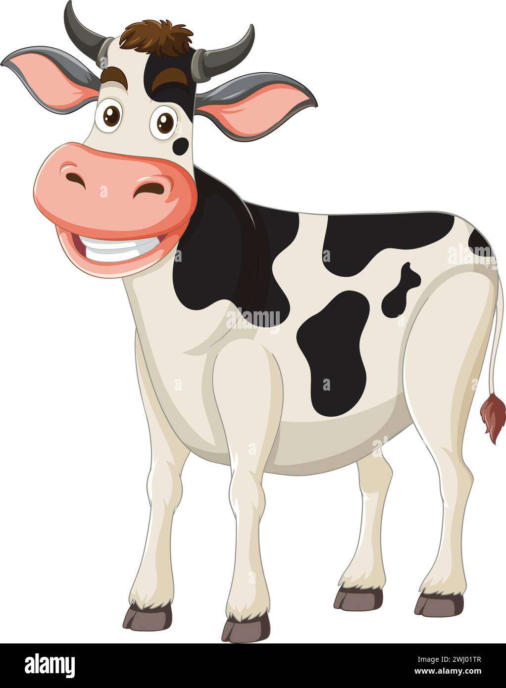 Vector illustration of a happy, spotted cow Stock Vector Image & Art ...