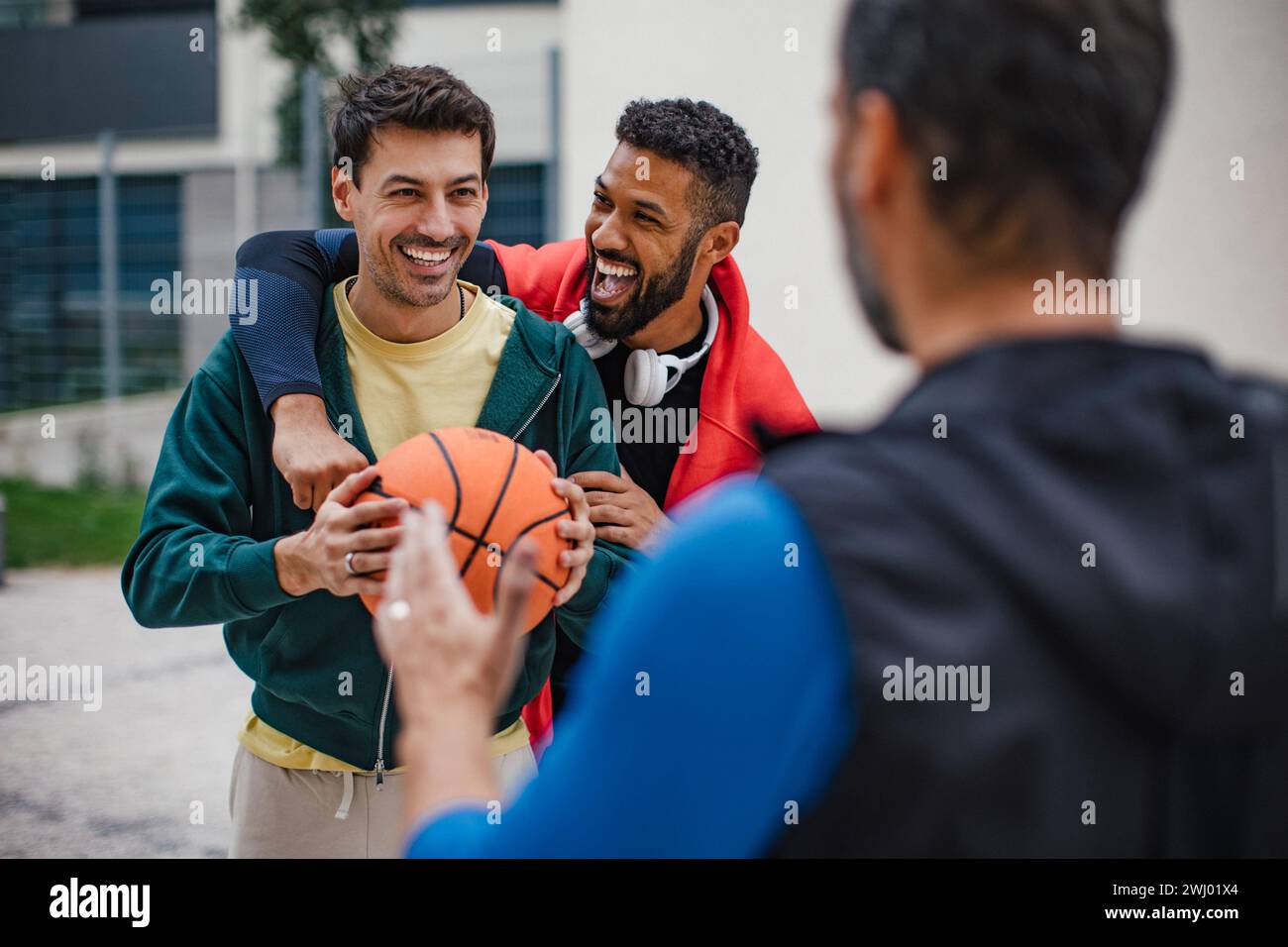 Best friends playing sport outdoors, having fun, competing. Playing ...