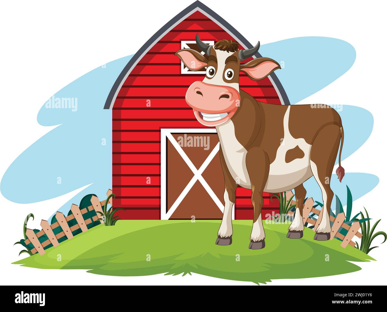 Mammal animal cow in barn Stock Vector Images - Alamy