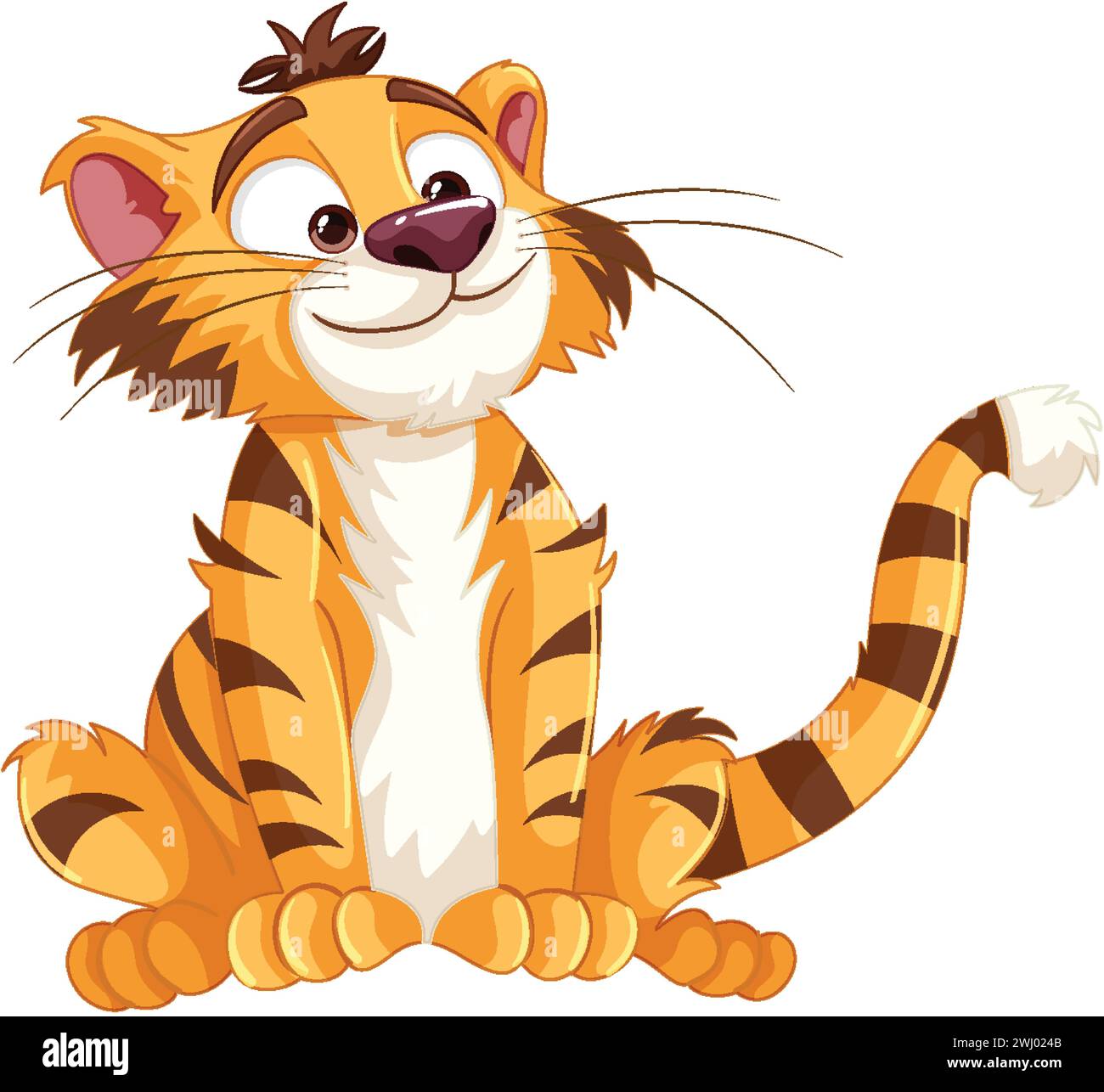 A happy tiger cartoon character sitting down Stock Vector Image & Art ...