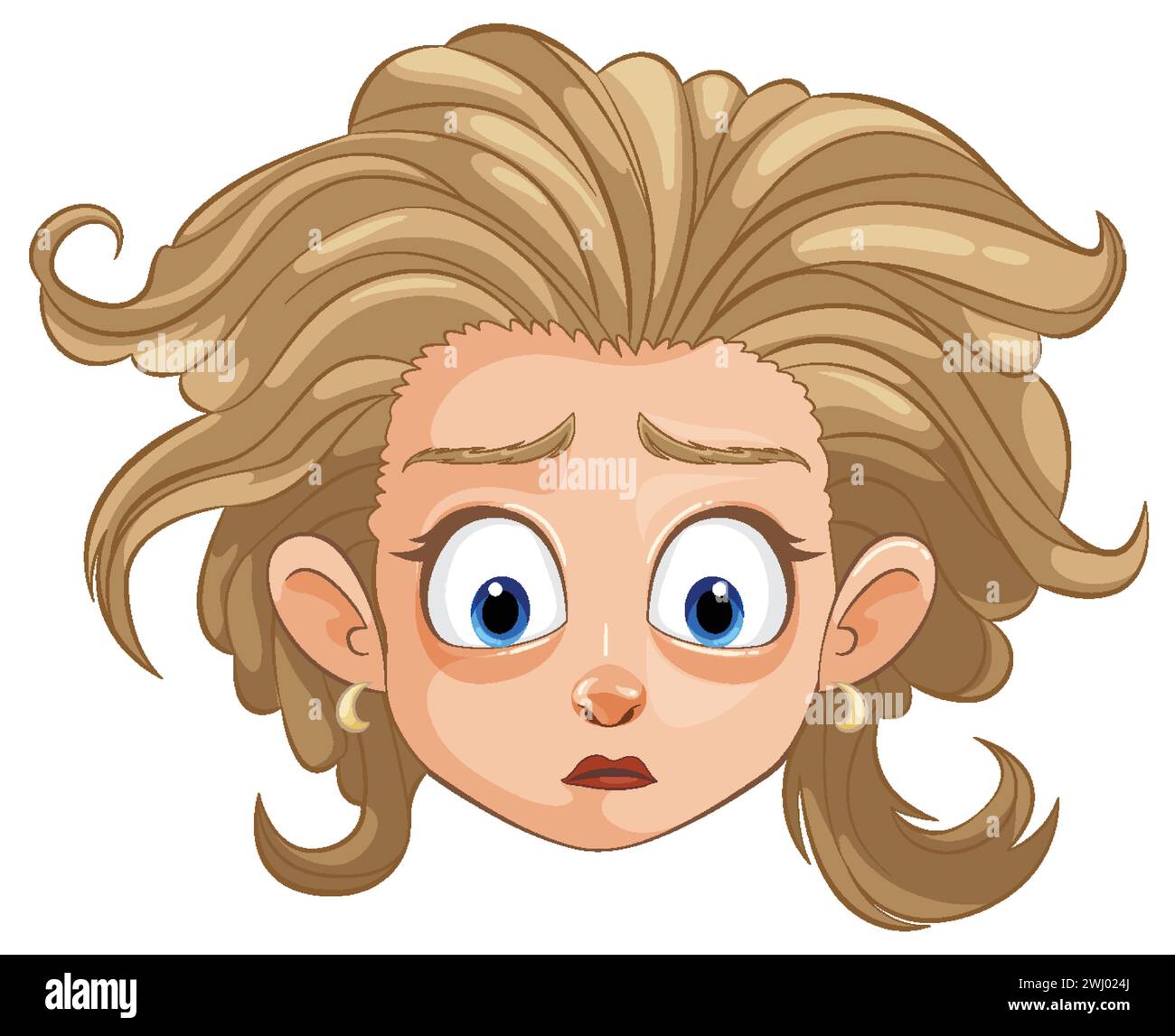 Vector illustration of a girl with a shocked expression Stock Vector ...