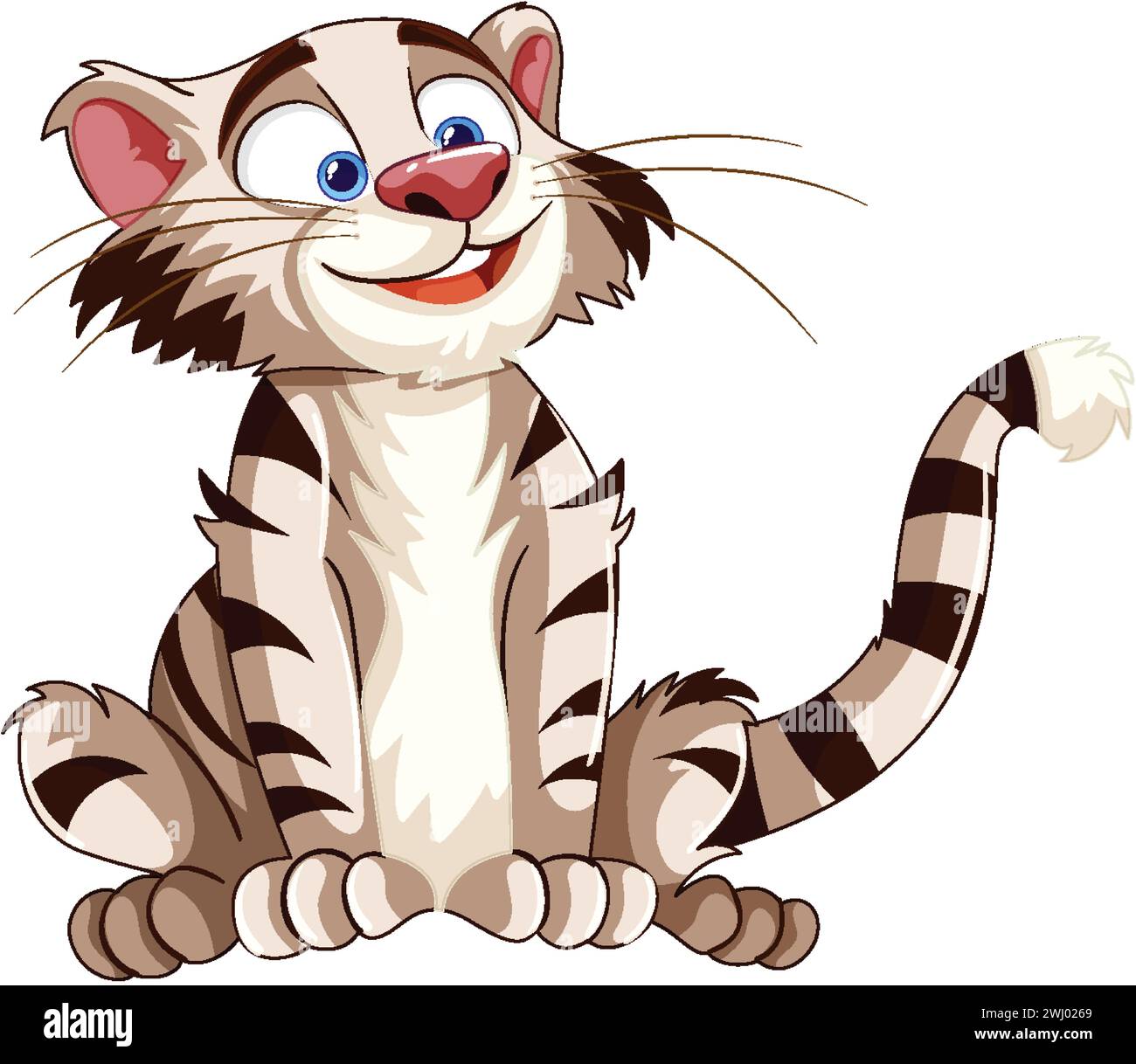 Vector illustration of a happy striped cat Stock Vector Image & Art - Alamy