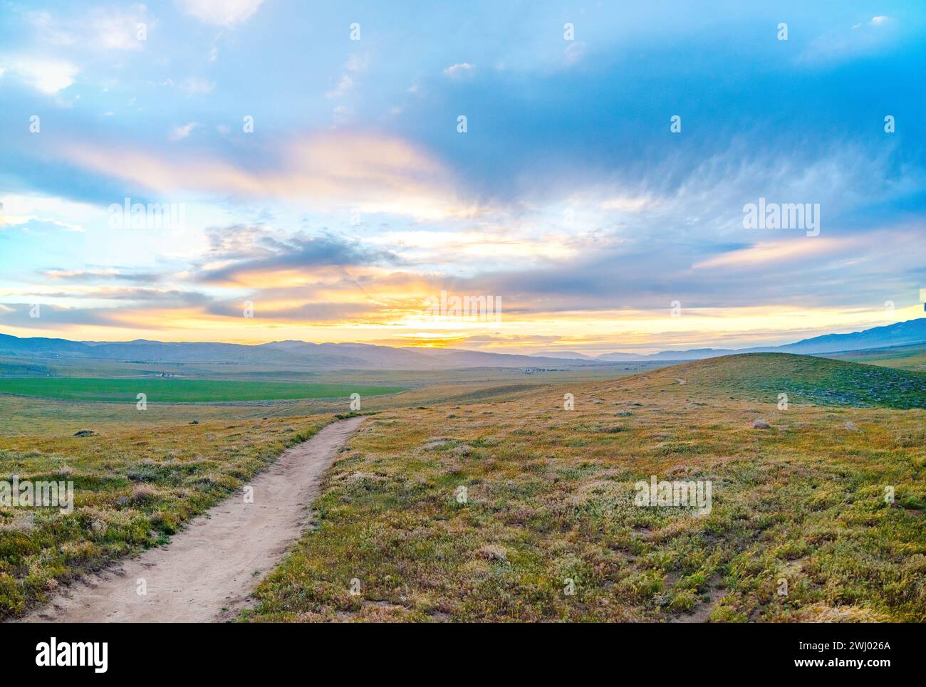 Dirt Paths, Vivid Sunset, Grassy Hills, Rolling Hills, Antelope Valley ...