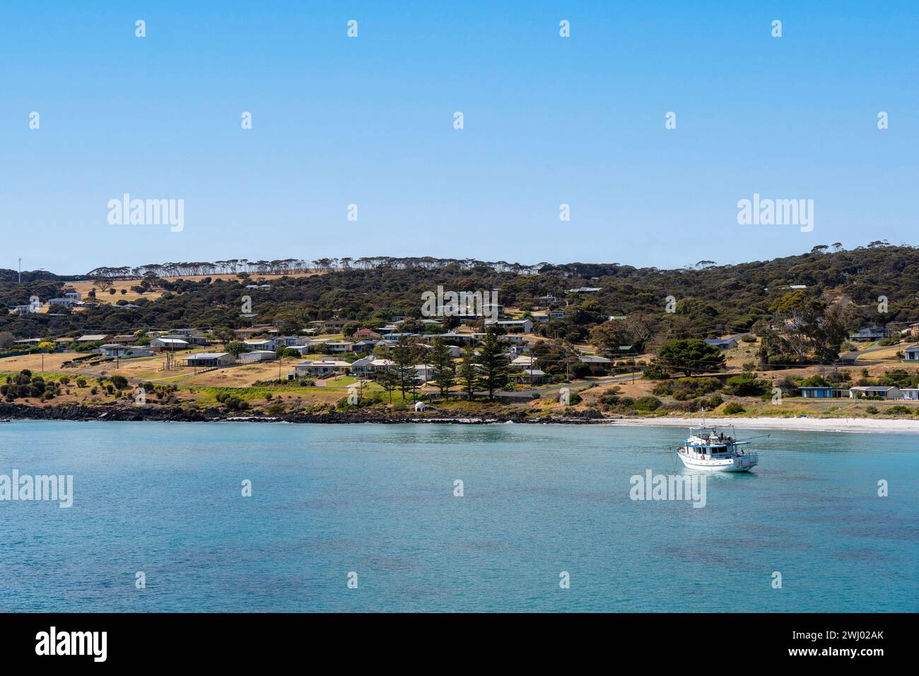 View of Penneshaw from the Kangaroo Island ferry, South Australia Stock ...