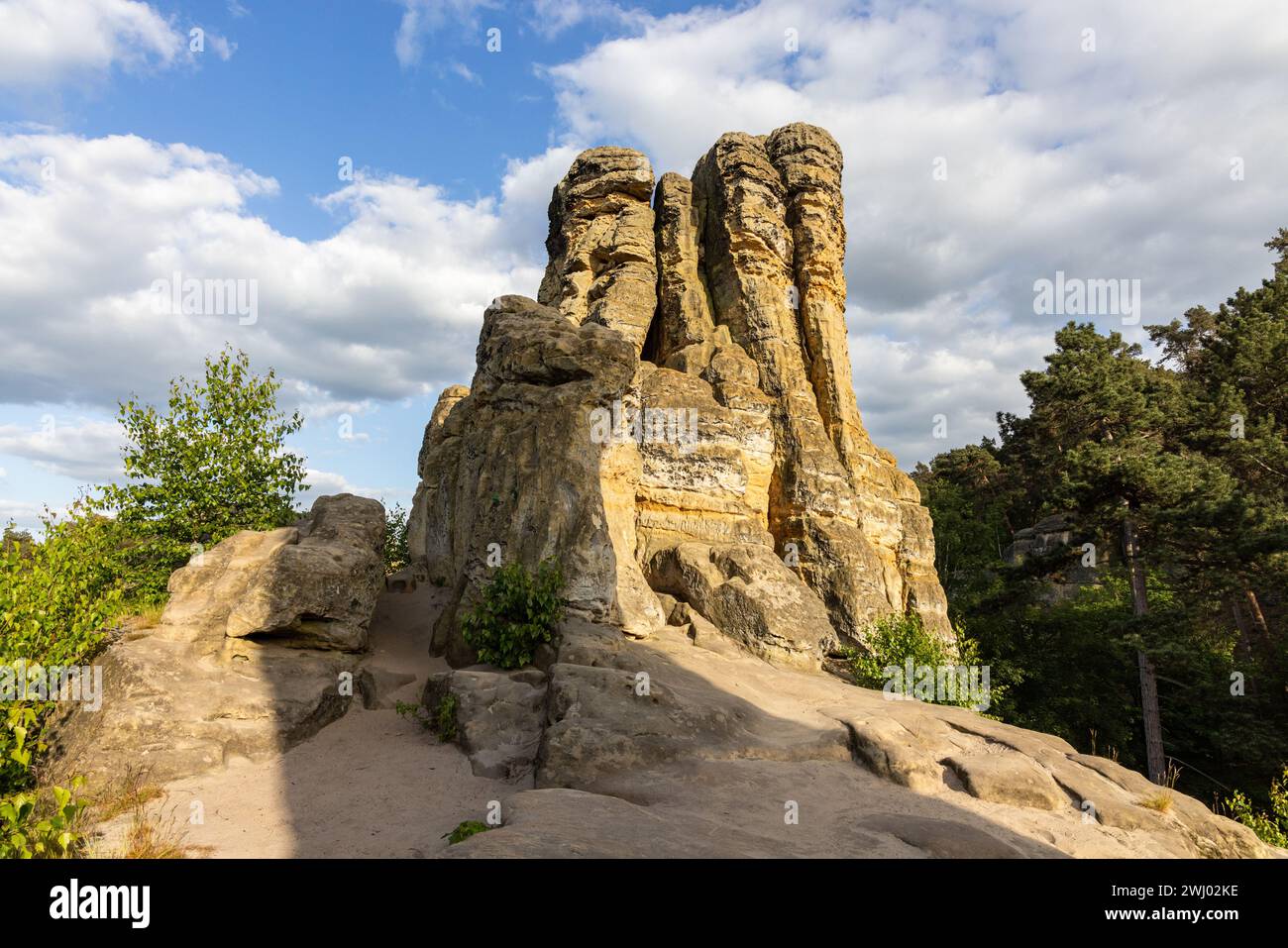 Hiking destinations Halberstadt Klusfelsen Stock Photo - Alamy