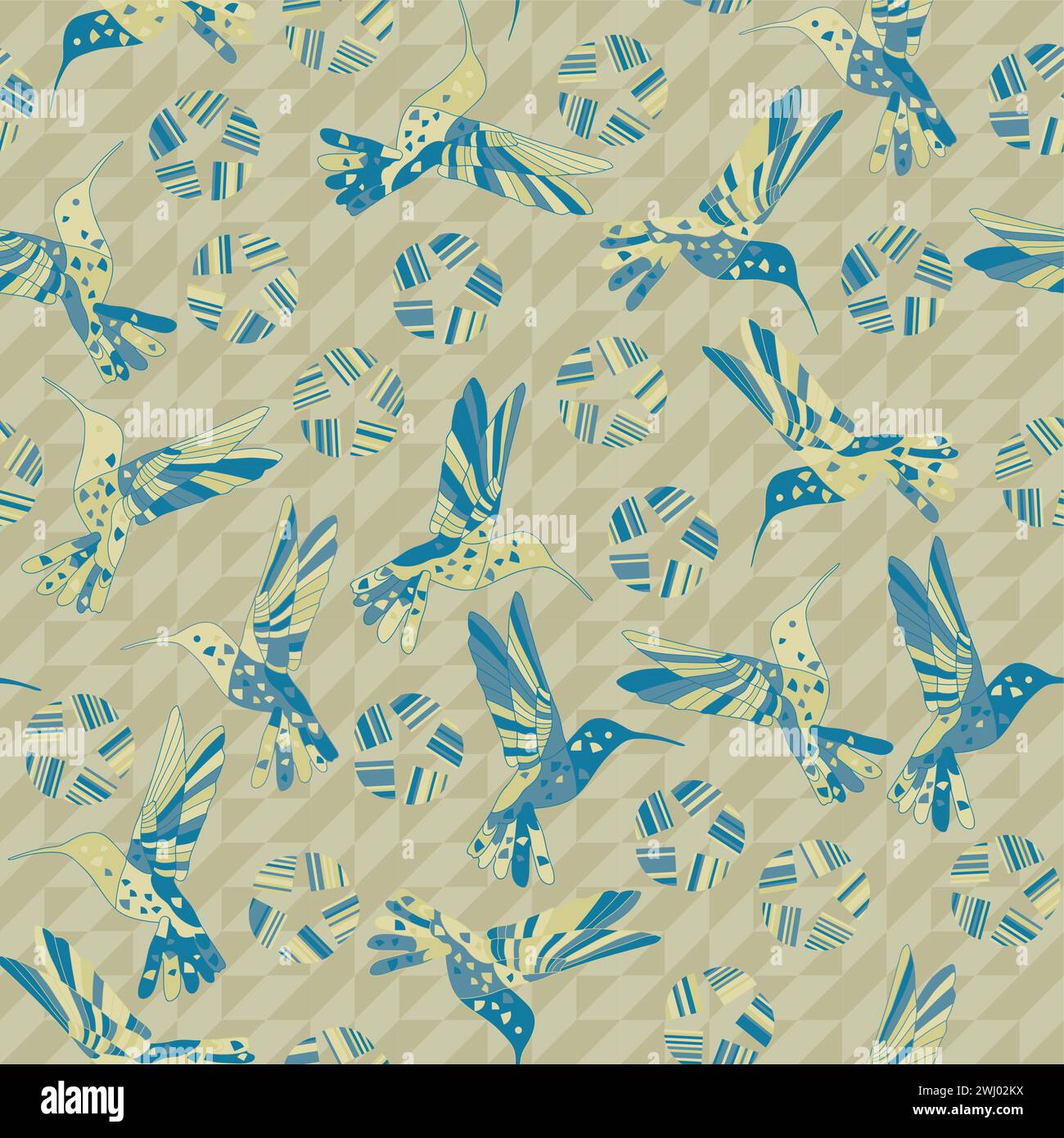 Flying birds seamless pattern. Hand drawn graphic design. Vector ...