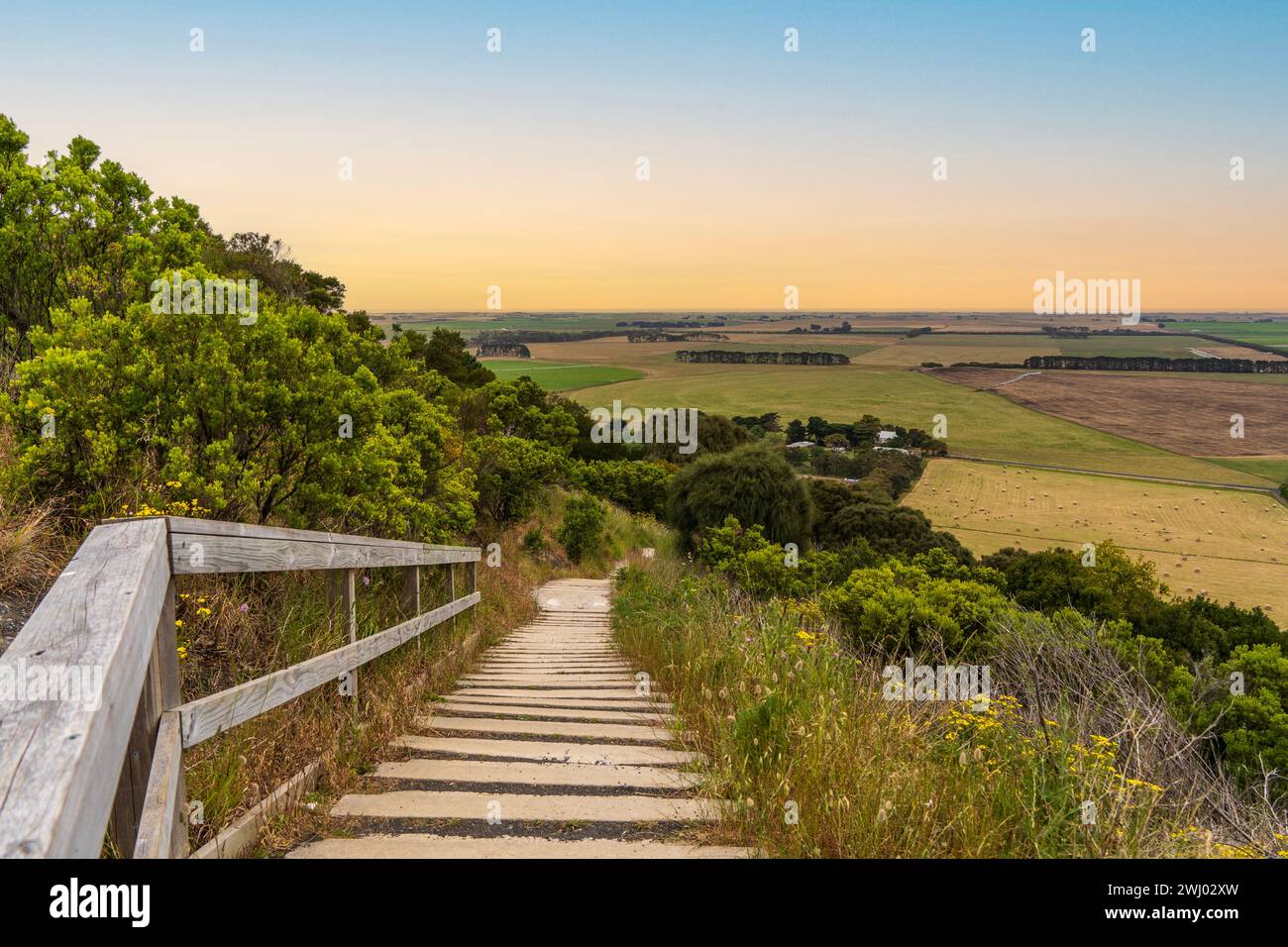 The stair leading to Mt Schank Lookout Point, South Australia Stock ...