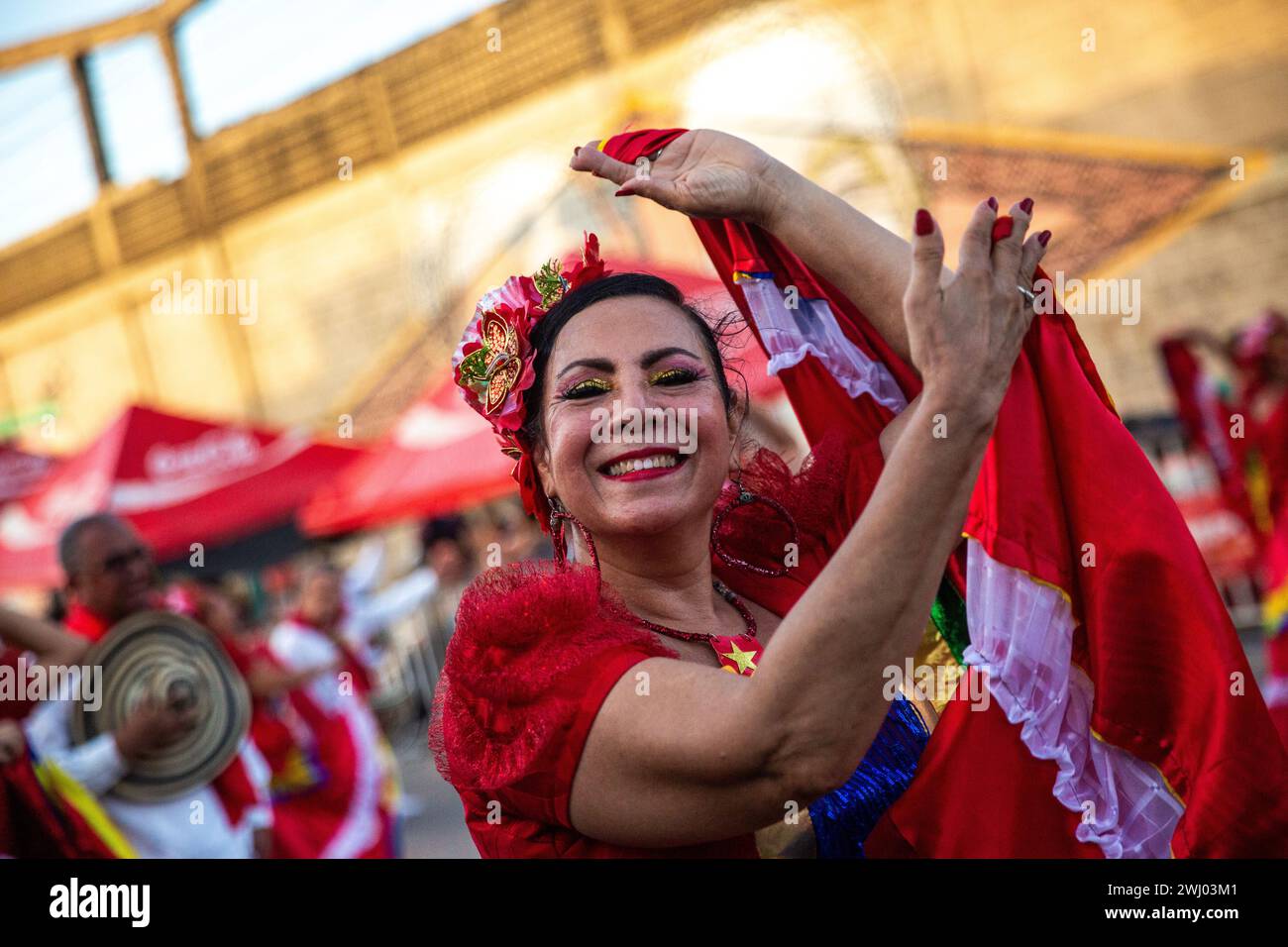 Barranquilla, Colombia. 11th Feb, 2024. A woman seen dancing during the ...