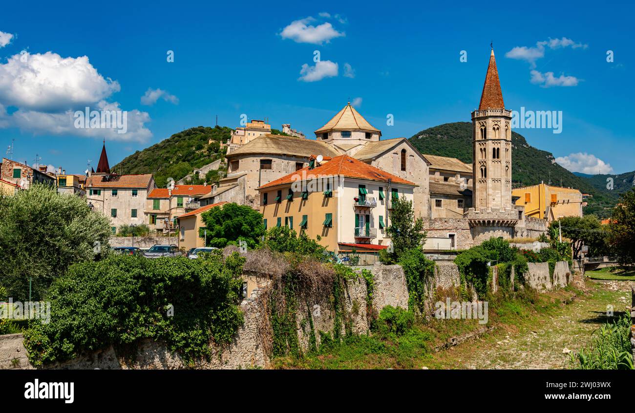 Architecture of Finalborgo, the historical center of Finale Ligure on ...