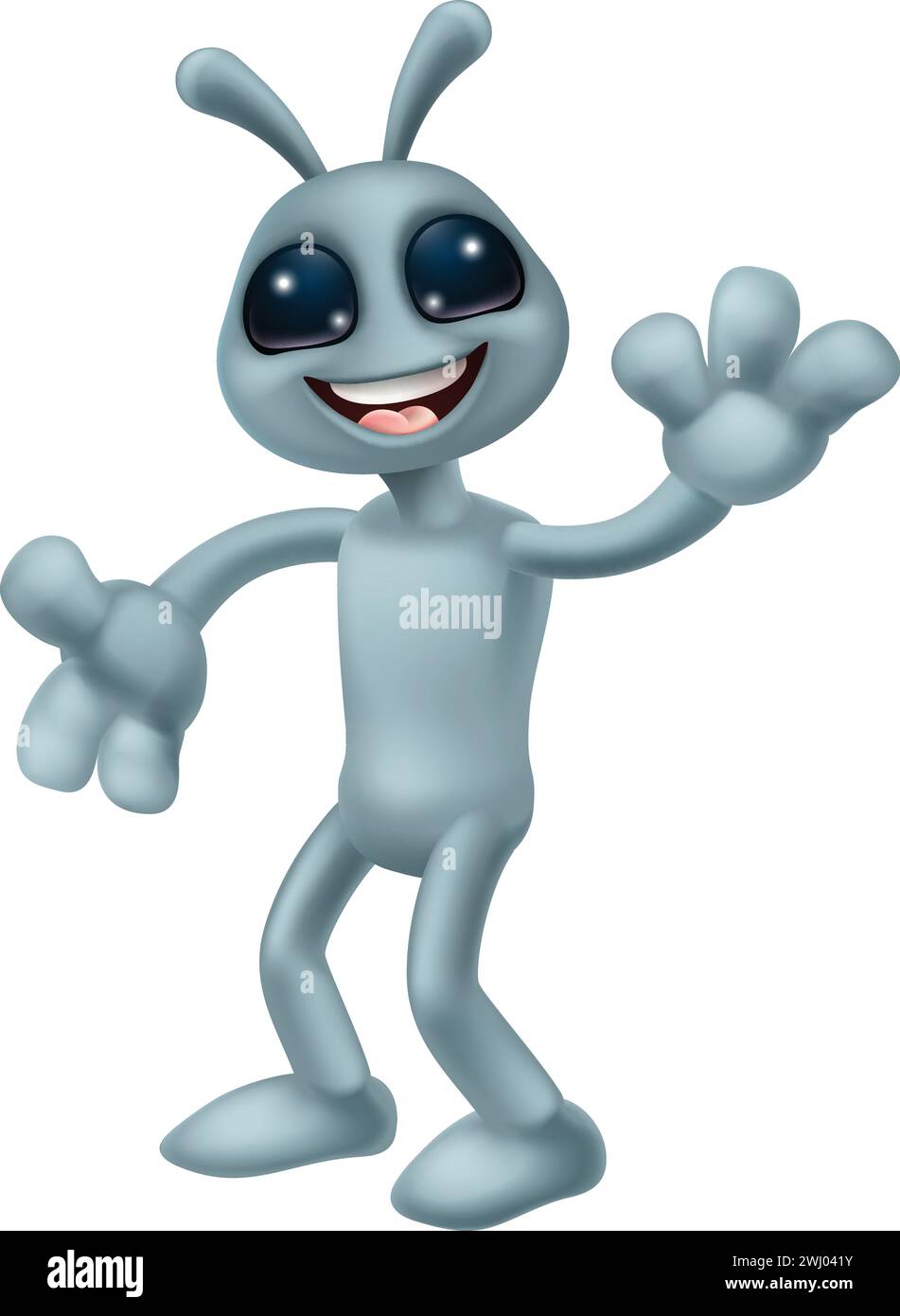 Alien Grey Gray Fun Cartoon Character Stock Vector Image & Art - Alamy