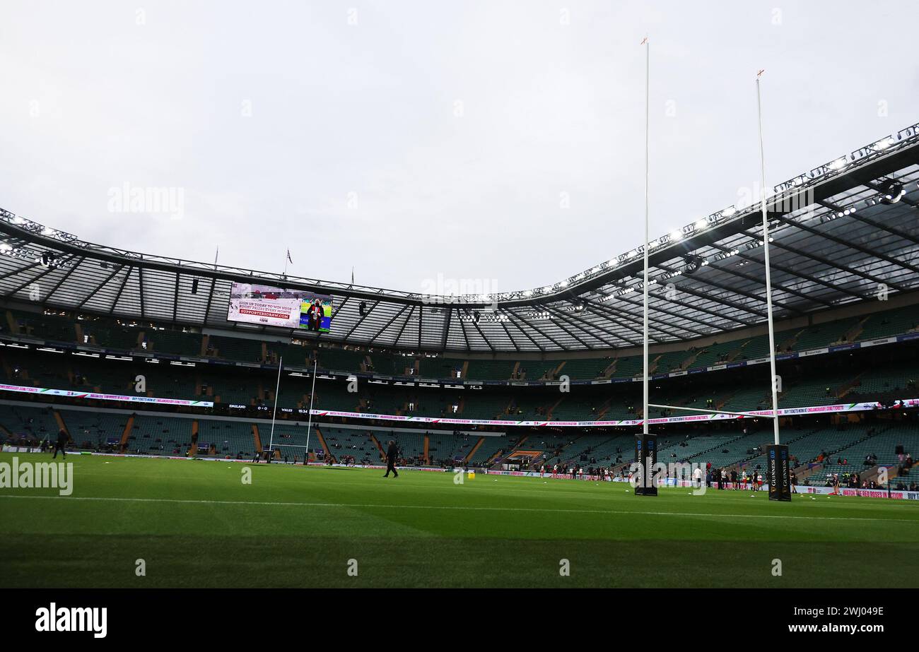 View of Twickenham during Guiness 6 Nations Rugby match between England ...