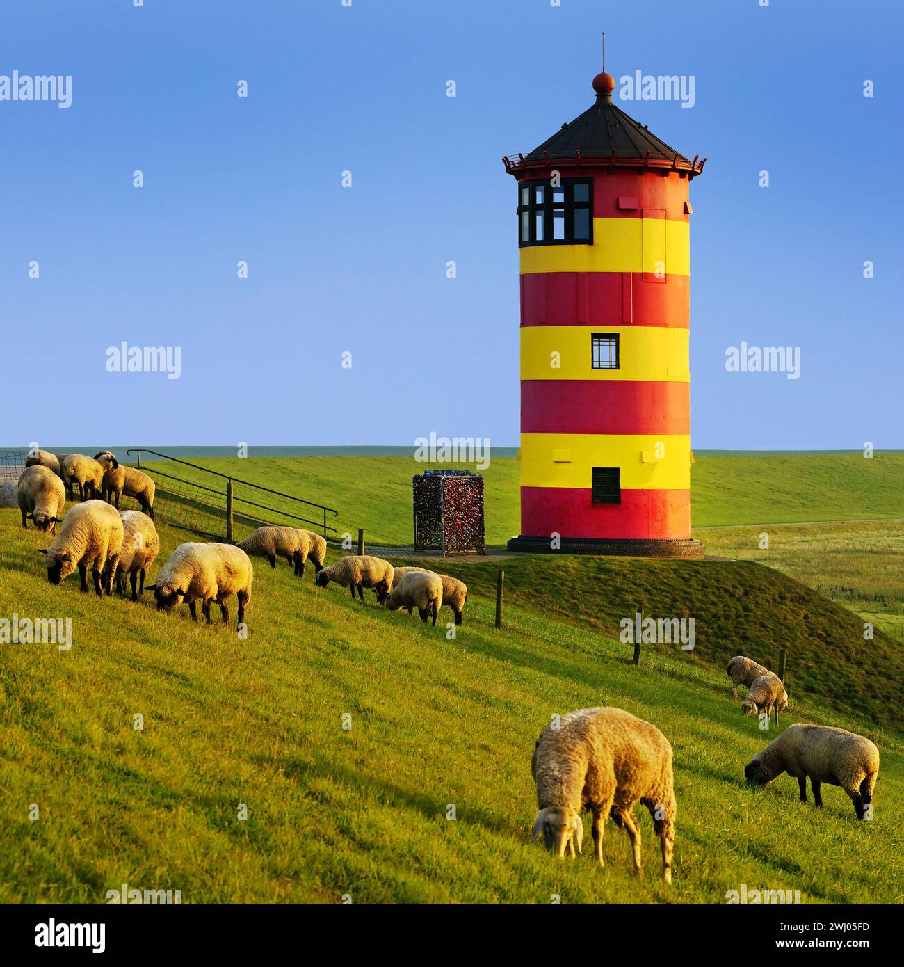 Pilsum Lighthouse, Pilsum, Krummhoern, East Frisia, Lower Saxony, North ...