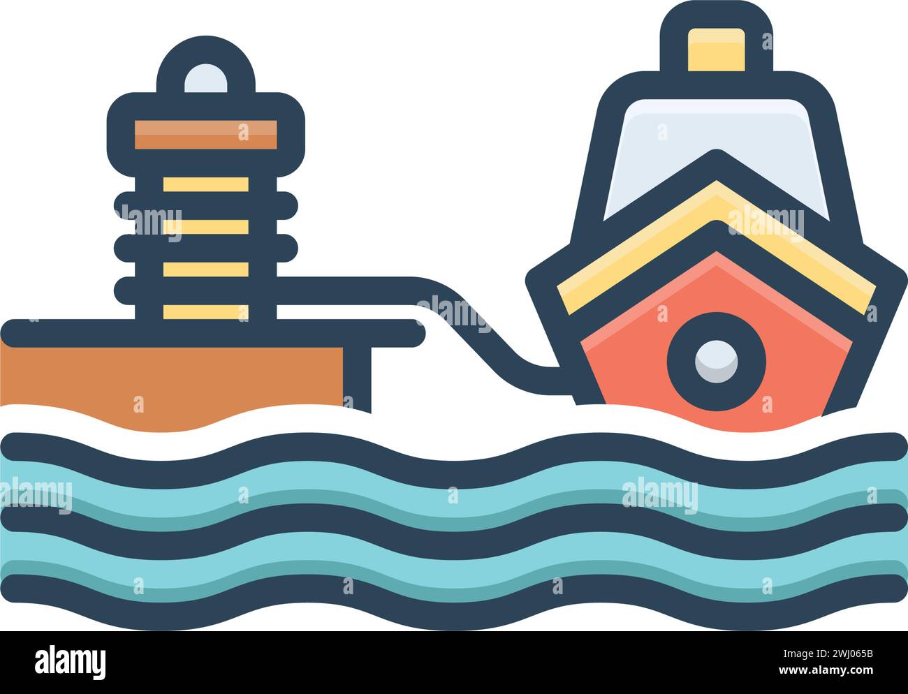 Ship mooring bollard Stock Vector Images - Alamy