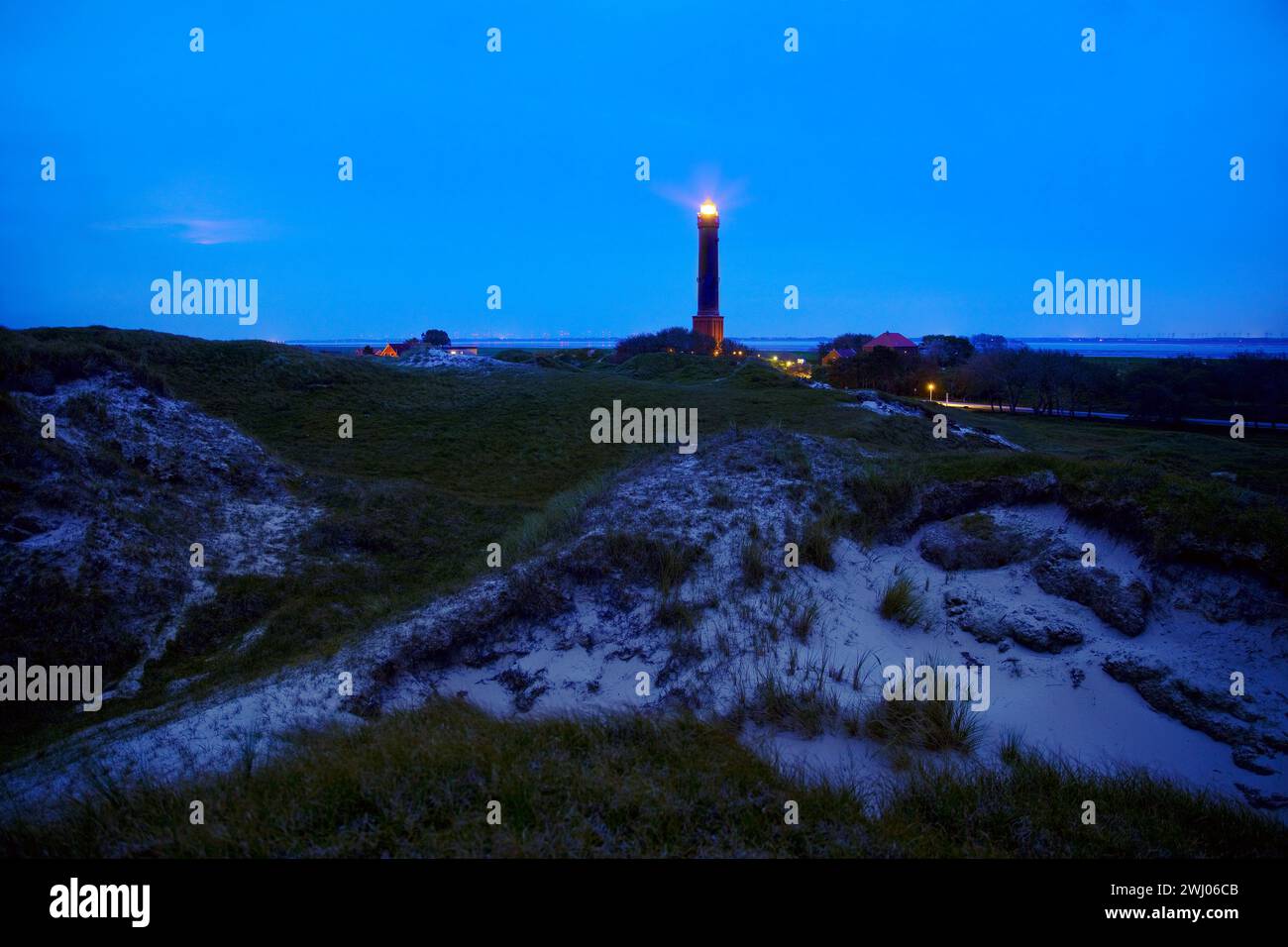 Grosser Norderney lighthouse in the evening, Norderney Island, Lower ...