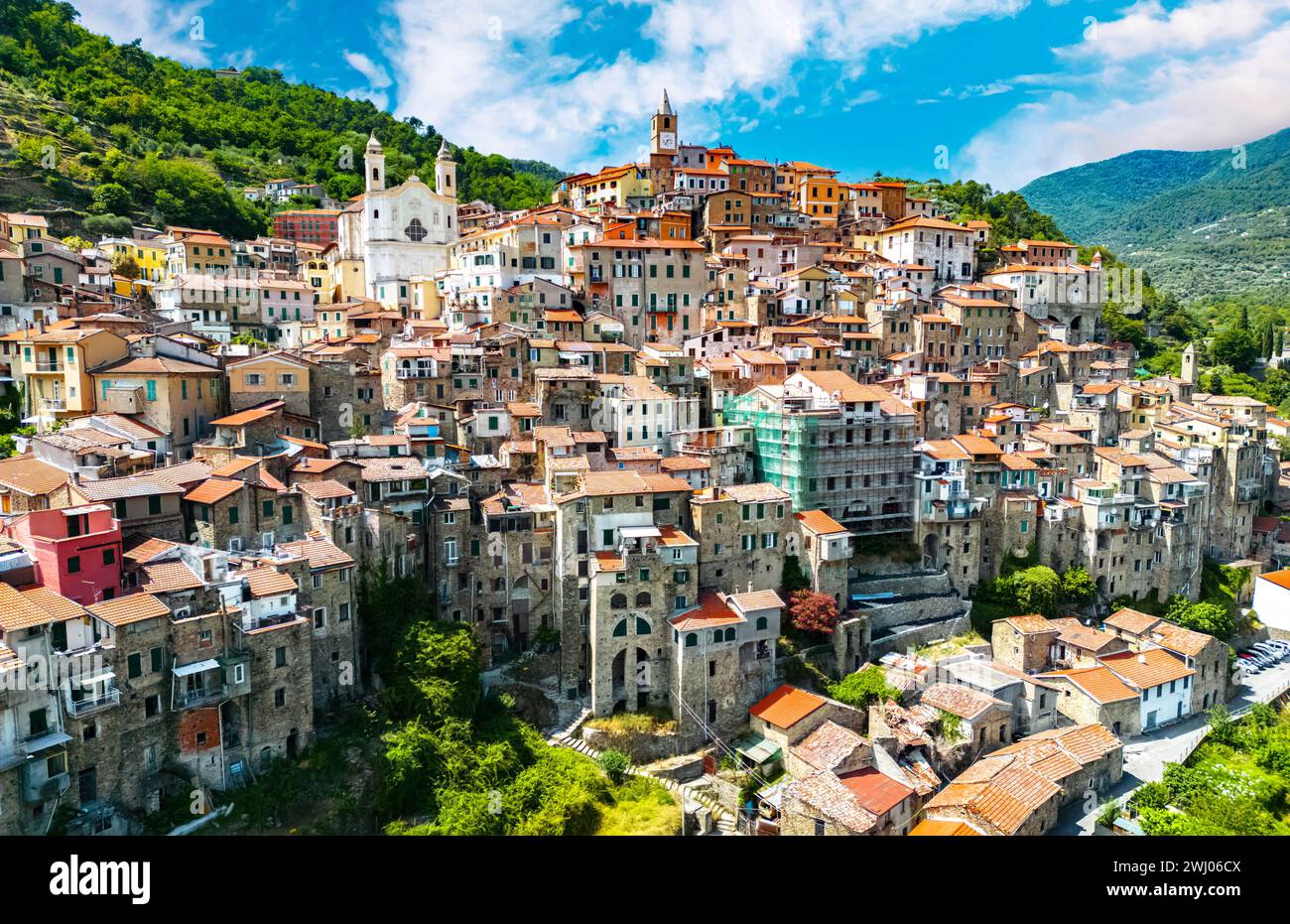 Aerial view of the village of Ceriana, Liguria, Italy Stock Photo - Alamy