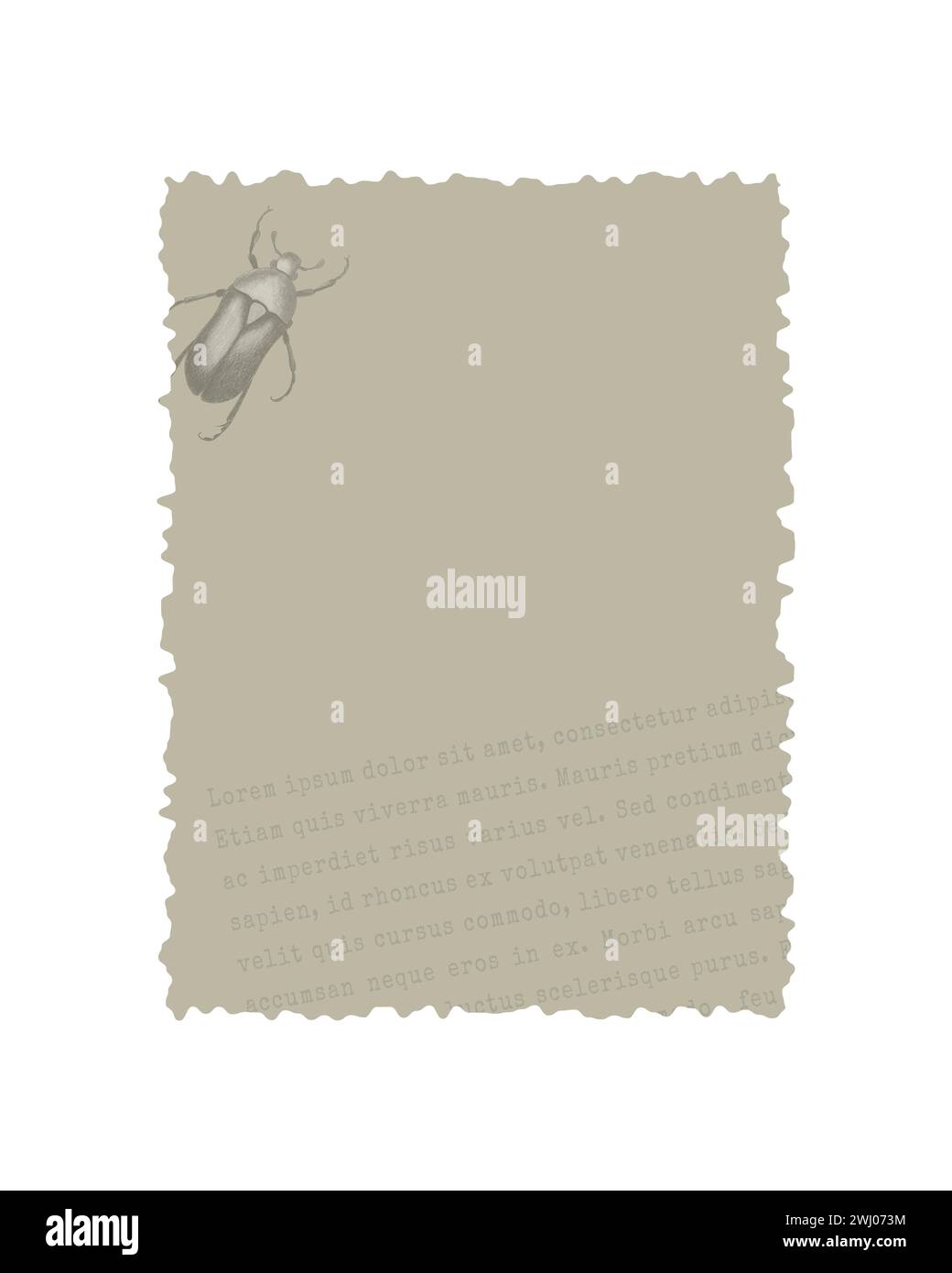 Digital scrapbooking element old vintage paper with Lorem ipsum text ...