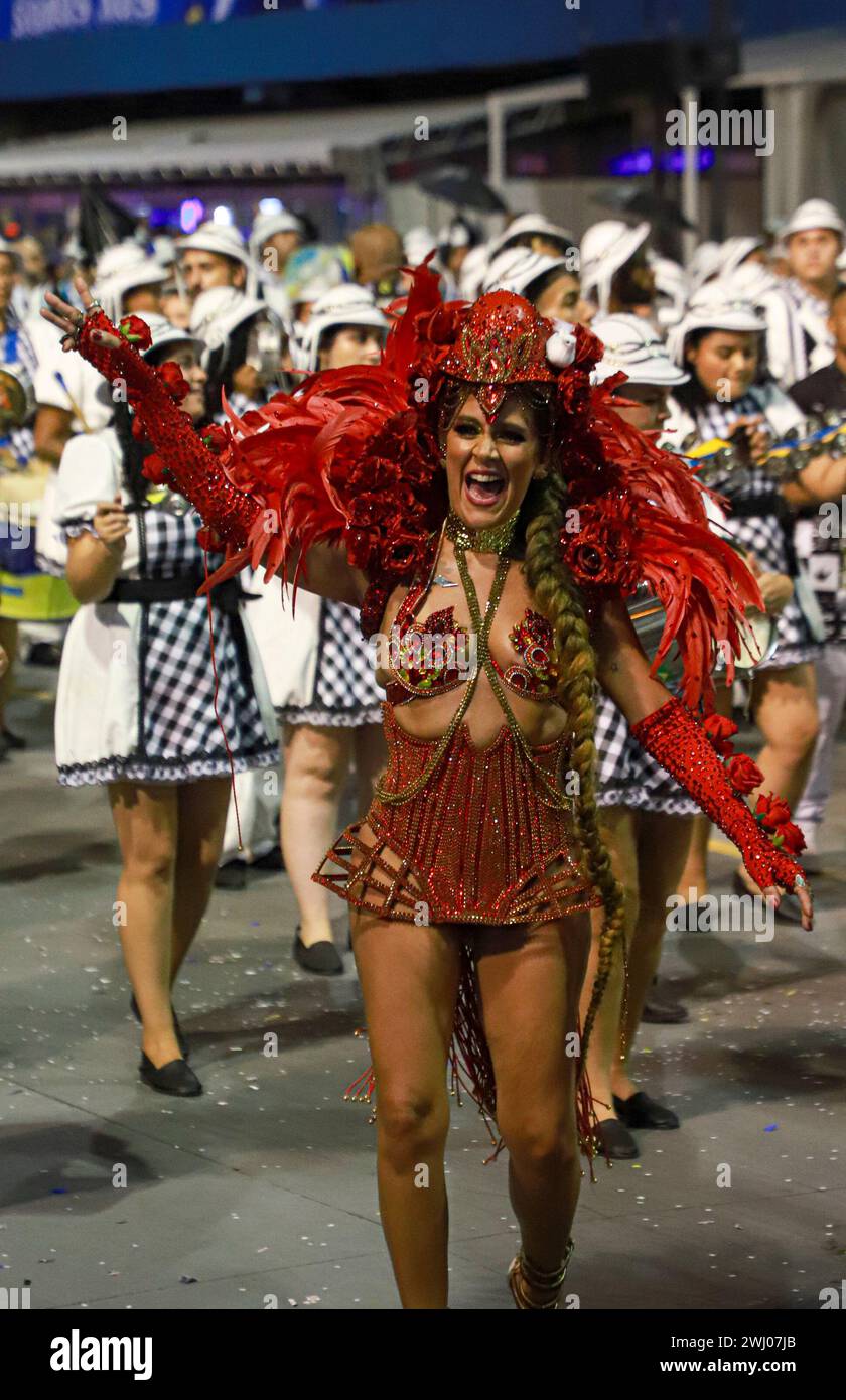The Dom Bosco de Itaquera samba school is parading in the Access I group of the Sao Paulo samba ...