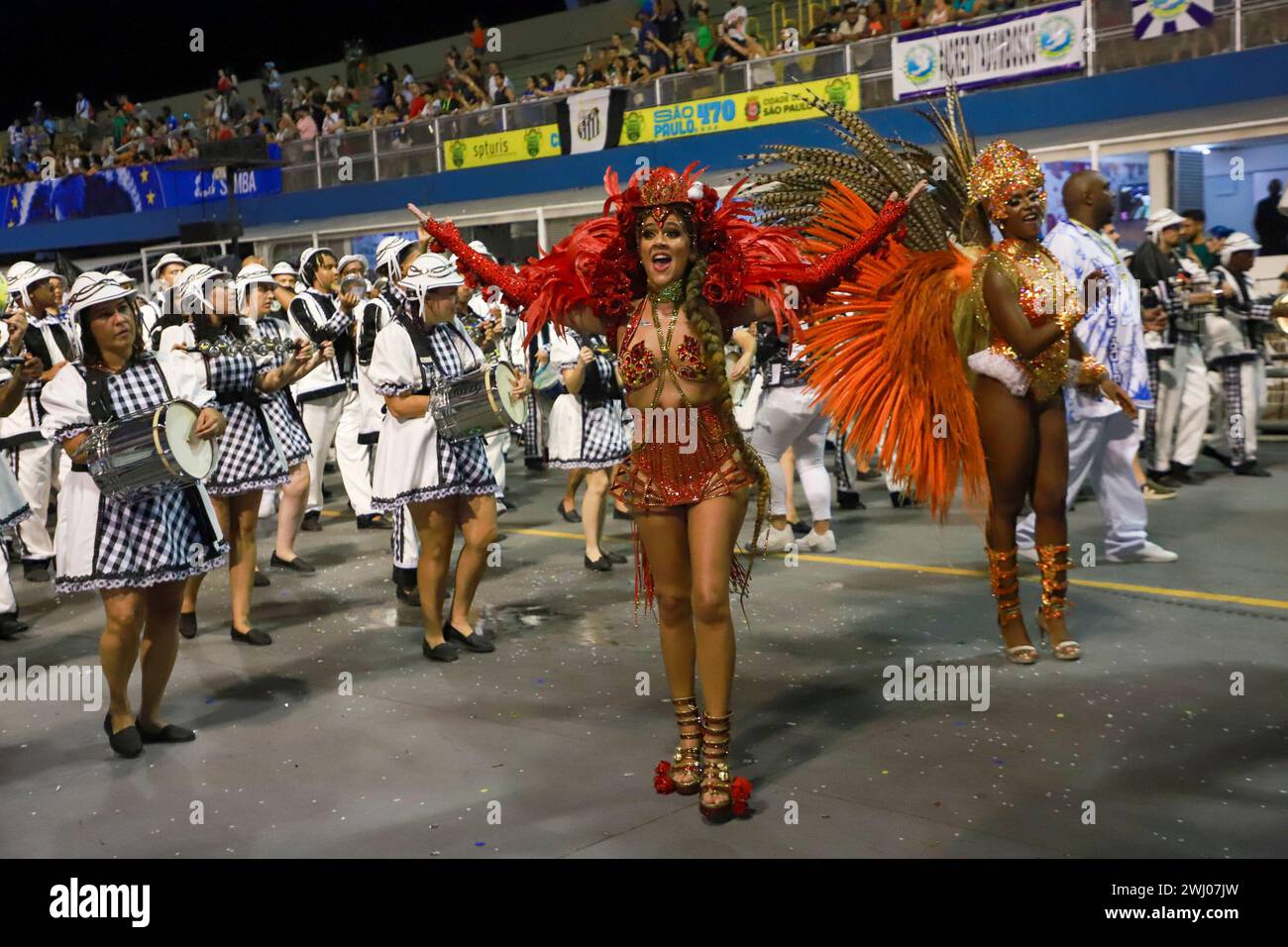 The Dom Bosco de Itaquera samba school is parading in the Access I group of the Sao Paulo samba ...