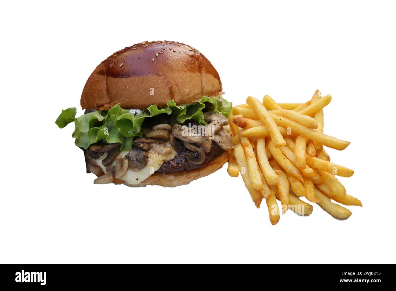 Food plate fries hamburger Cut Out Stock Images & Pictures - Alamy