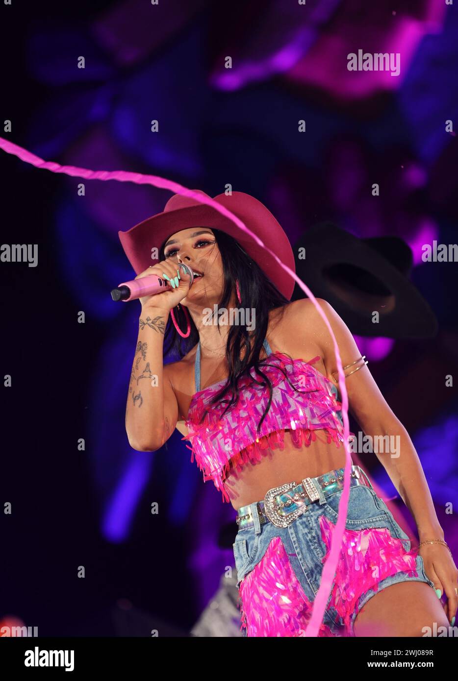Singer Ana Castela is performing at Carnaval na Cidade in Sao Paulo ...