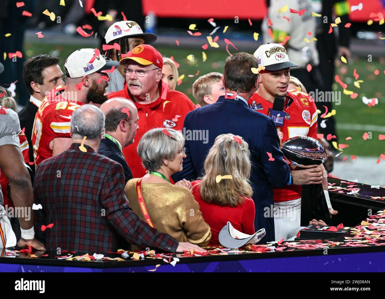 Kansas City Chiefs tight end Travis Kelce, Head Coach Andy Reid and ...