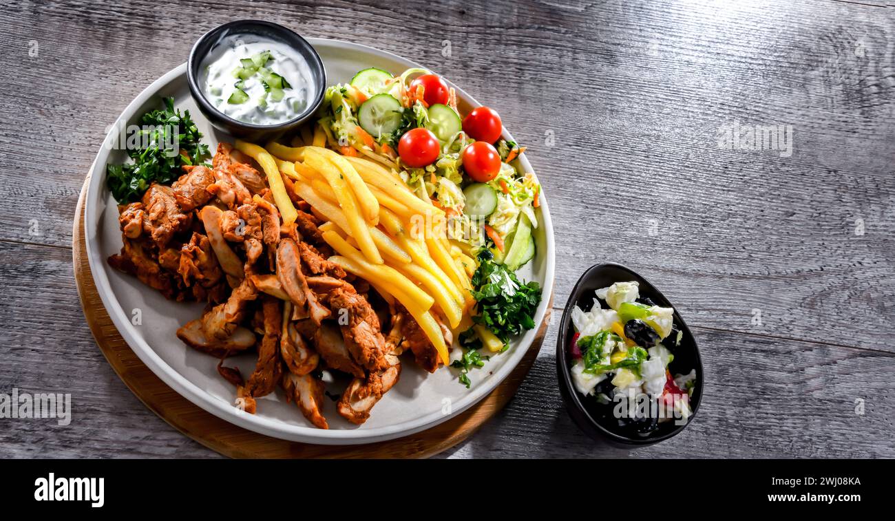 Kebab with french fries hi-res stock photography and images - Alamy