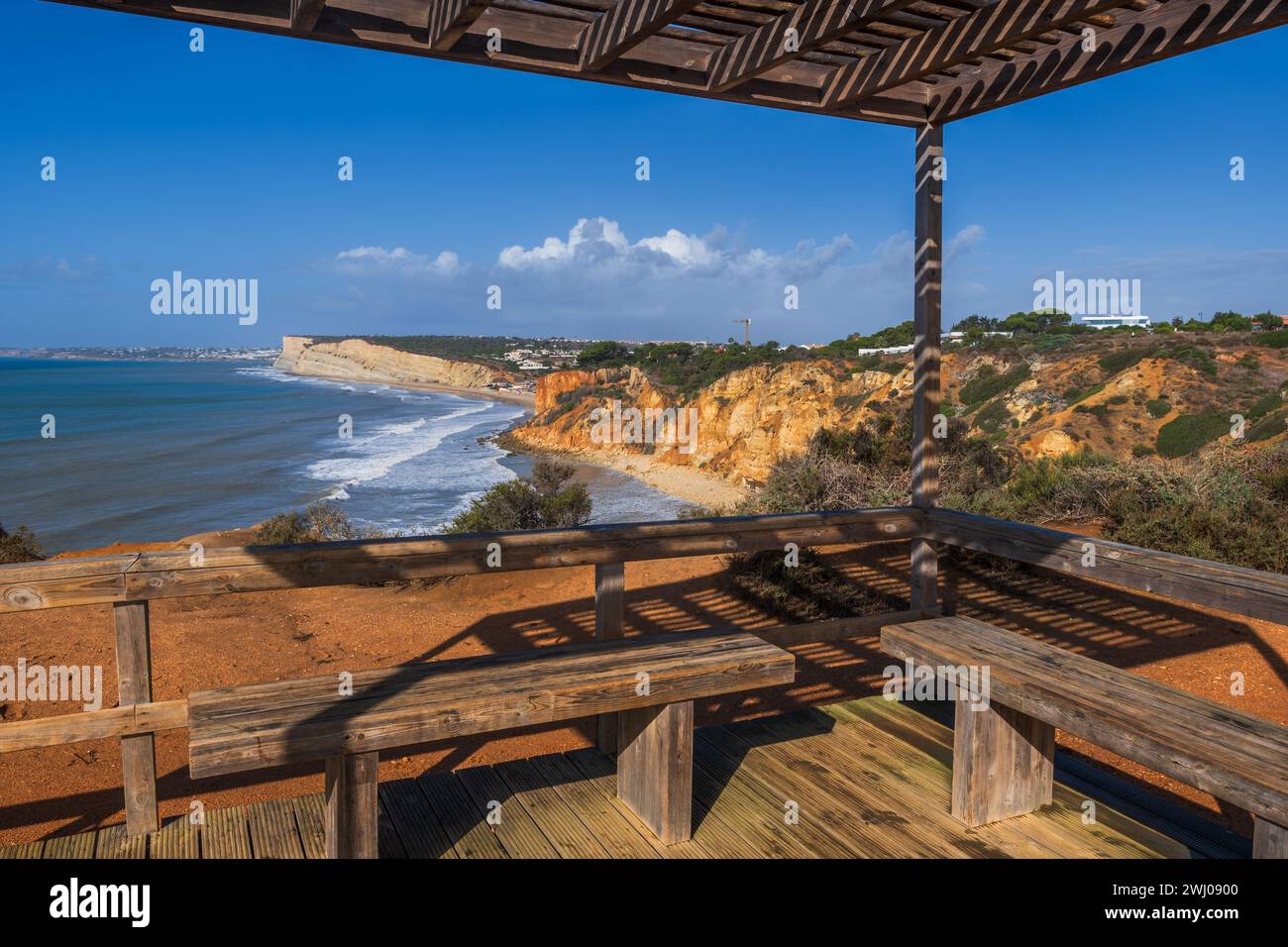 Algarve coastline in Lagos, Portugal, Miradouro da Praia do Canavial ...