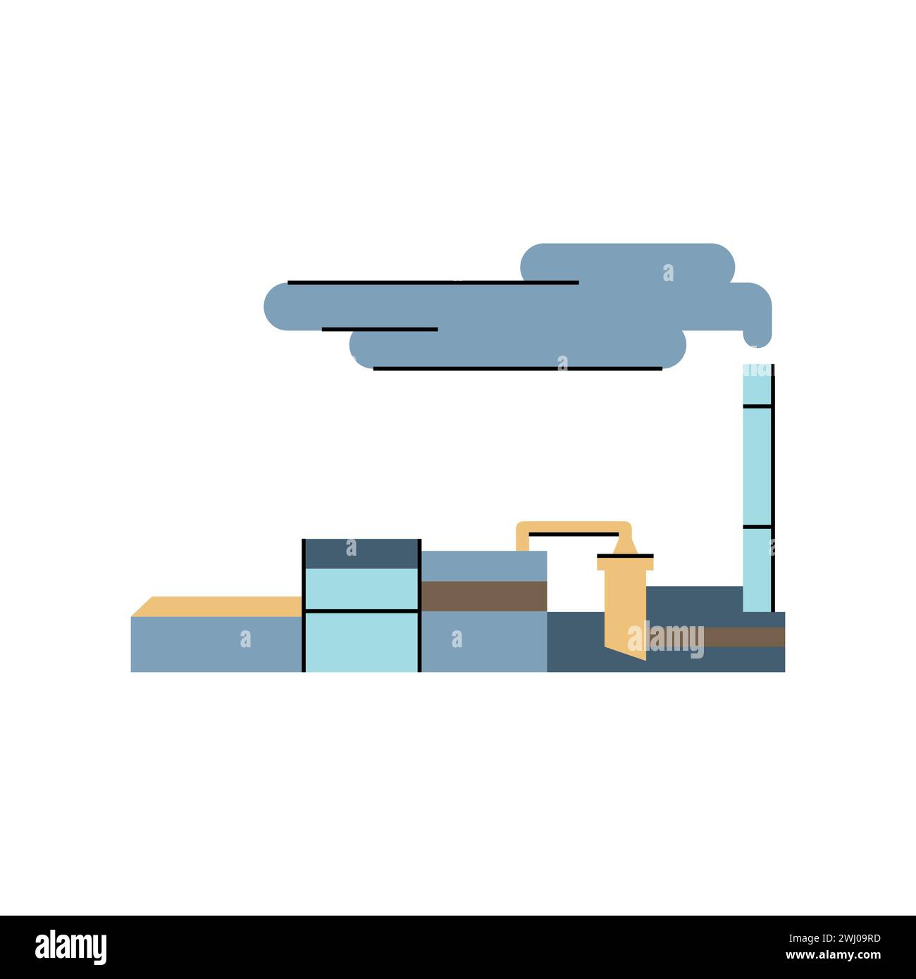 Waste-to-energy plant color line icon. Renewable energy sources. Vector ...