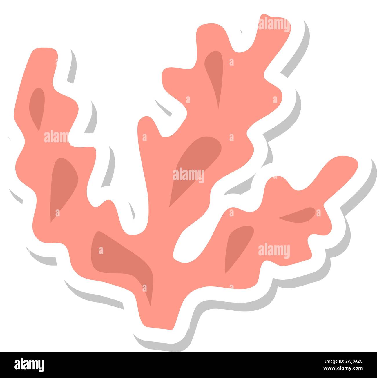 Cute cartoon coral sticker design Stock Vector Image & Art - Alamy