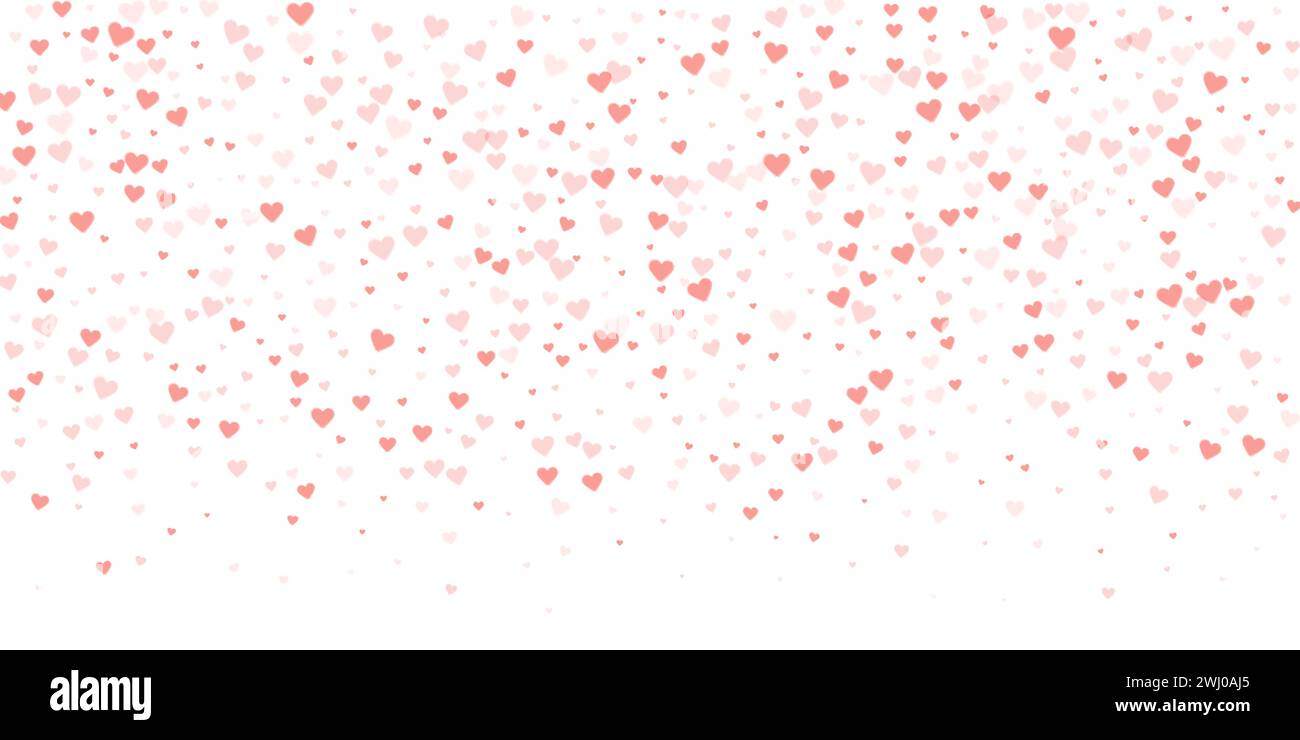 Flying hearts for valentine's day. Red hearts scattered on white ...