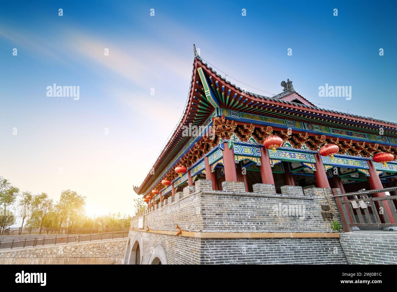 Ruins of Chinese-style city towers, Yueyang, China Stock Photo - Alamy