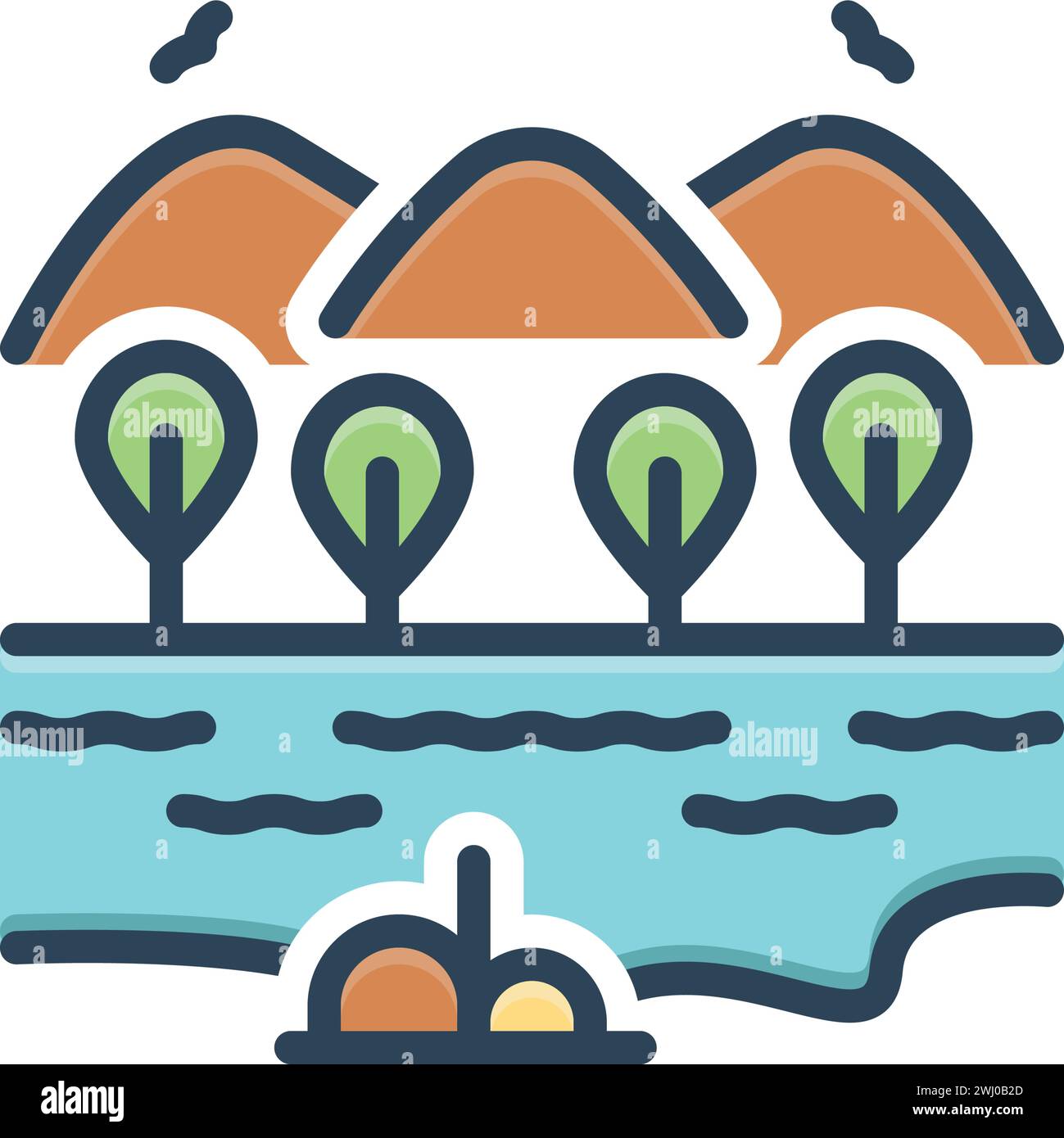 Icon for lakes,loch Stock Vector Image & Art - Alamy