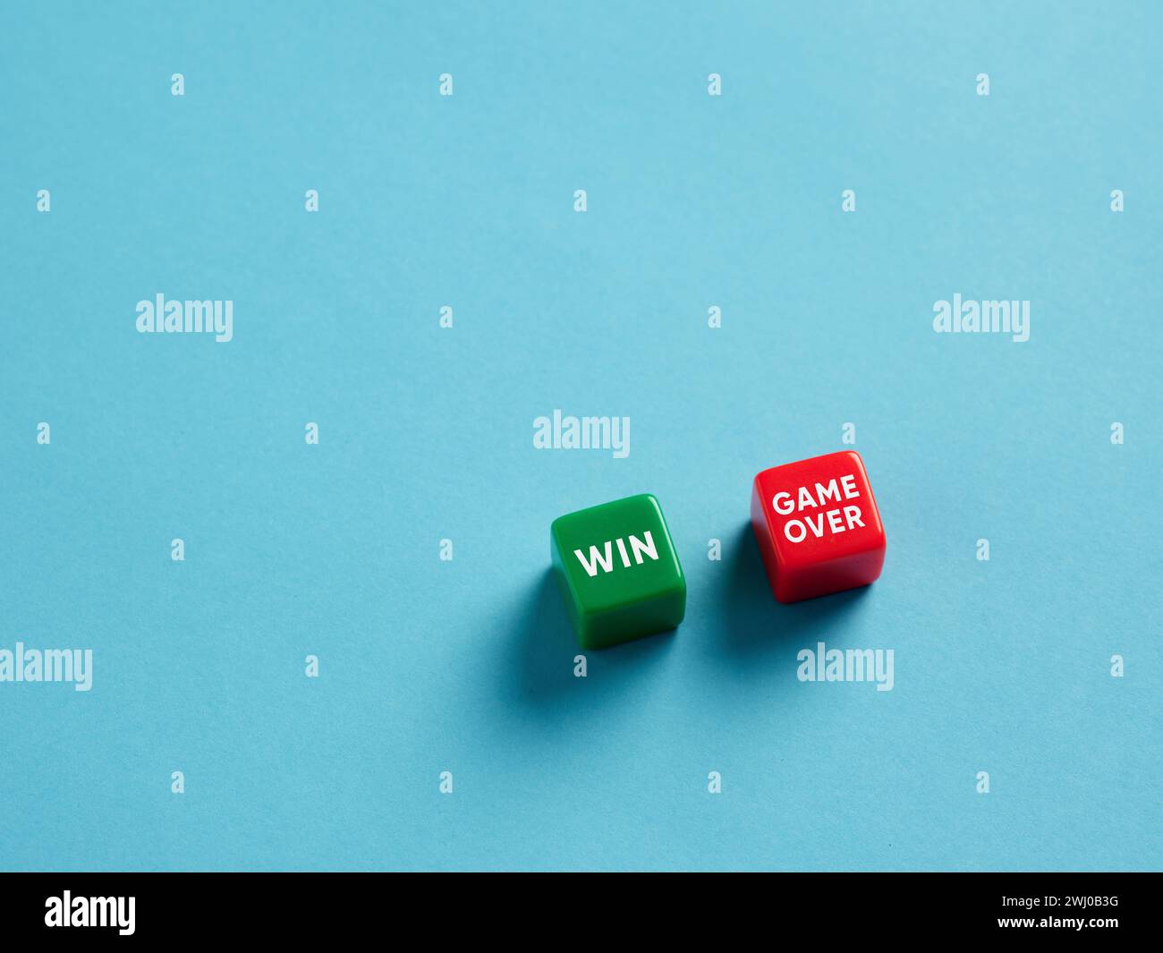 The choice or dilemma between the options of to win vs. game over. To ...