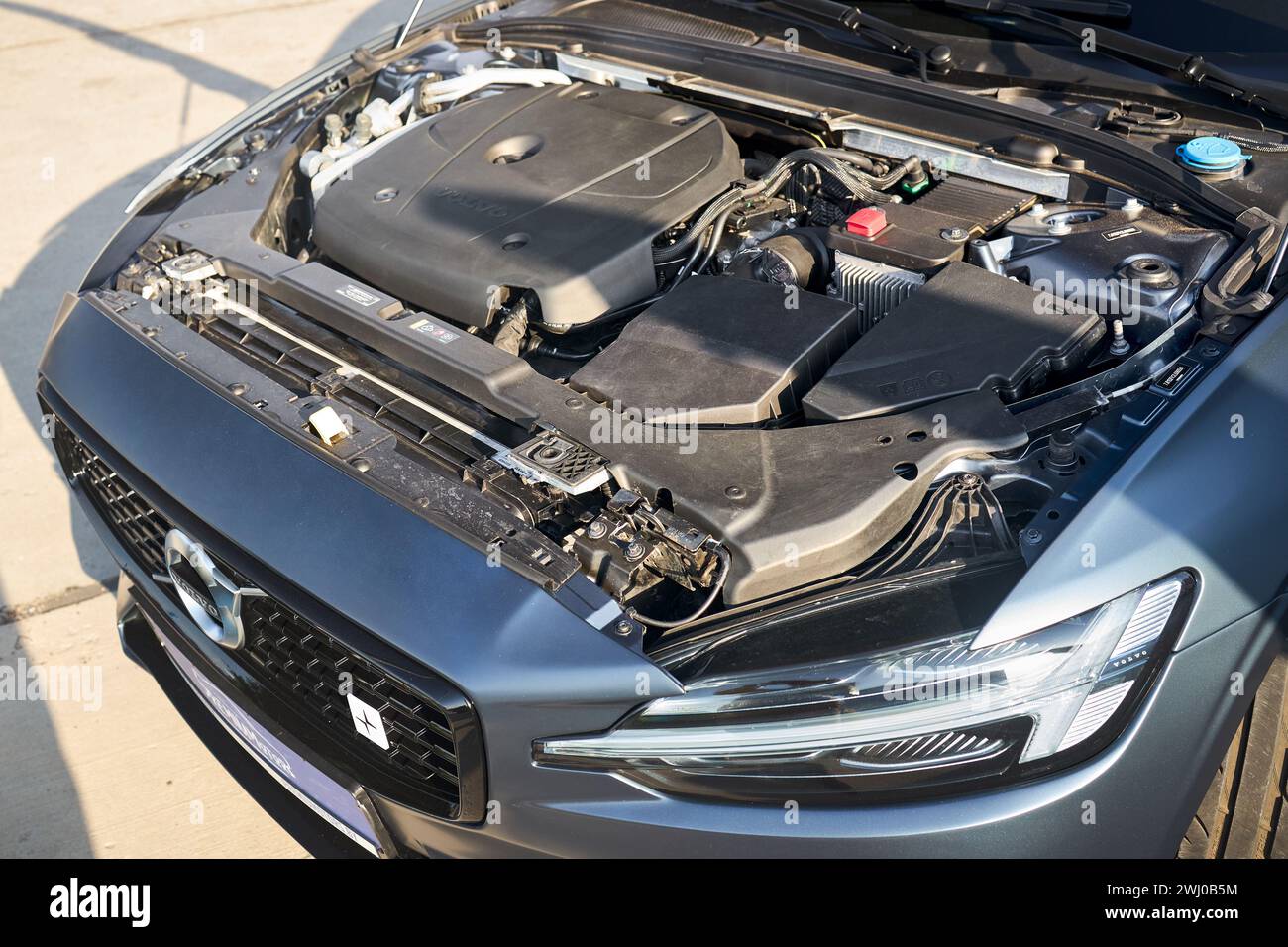 Berlin, Germany - August 20, 2022: engine cover in engine bay of third ...