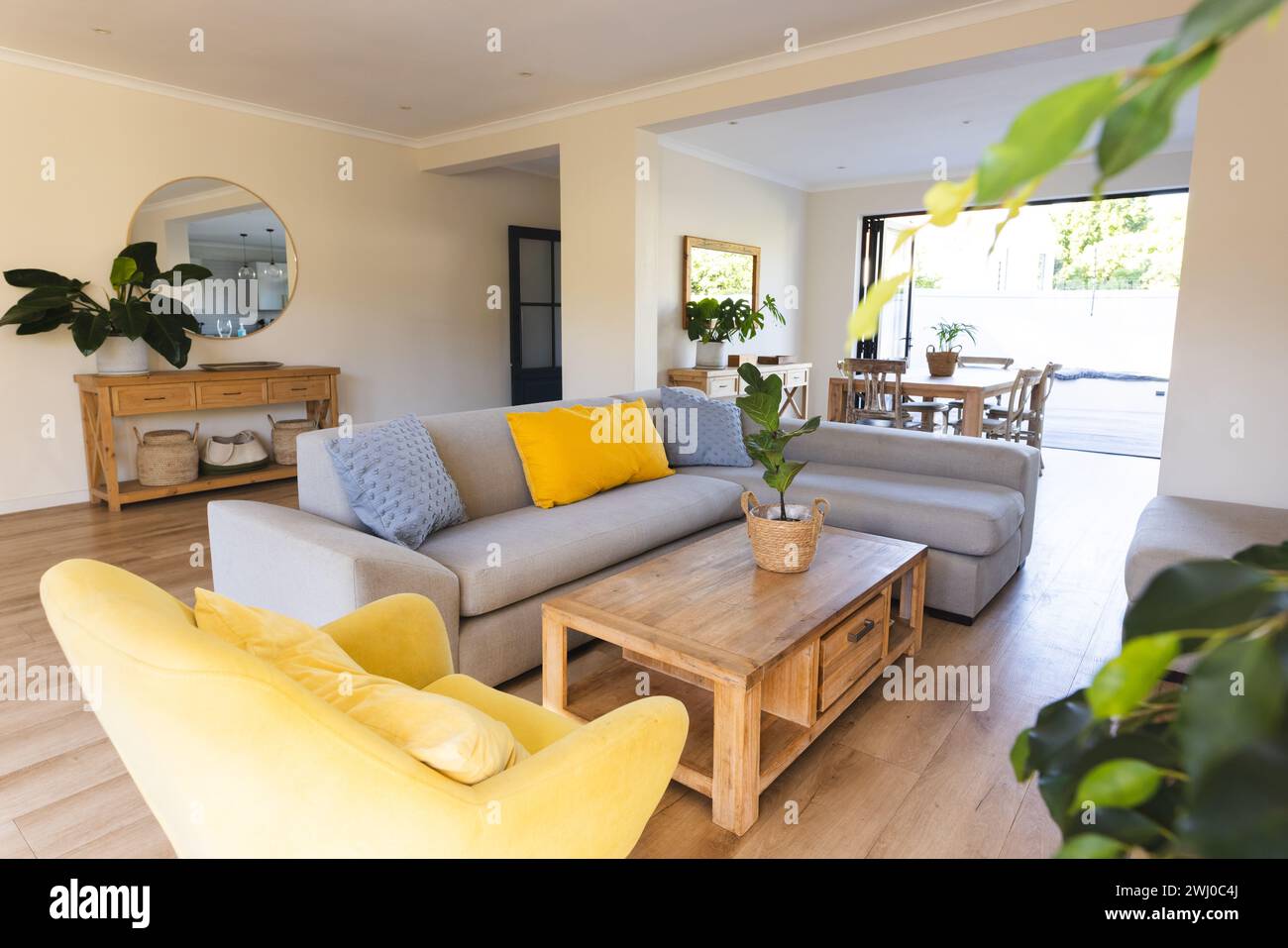 A modern living room in a home, showcasing contemporary furniture ...