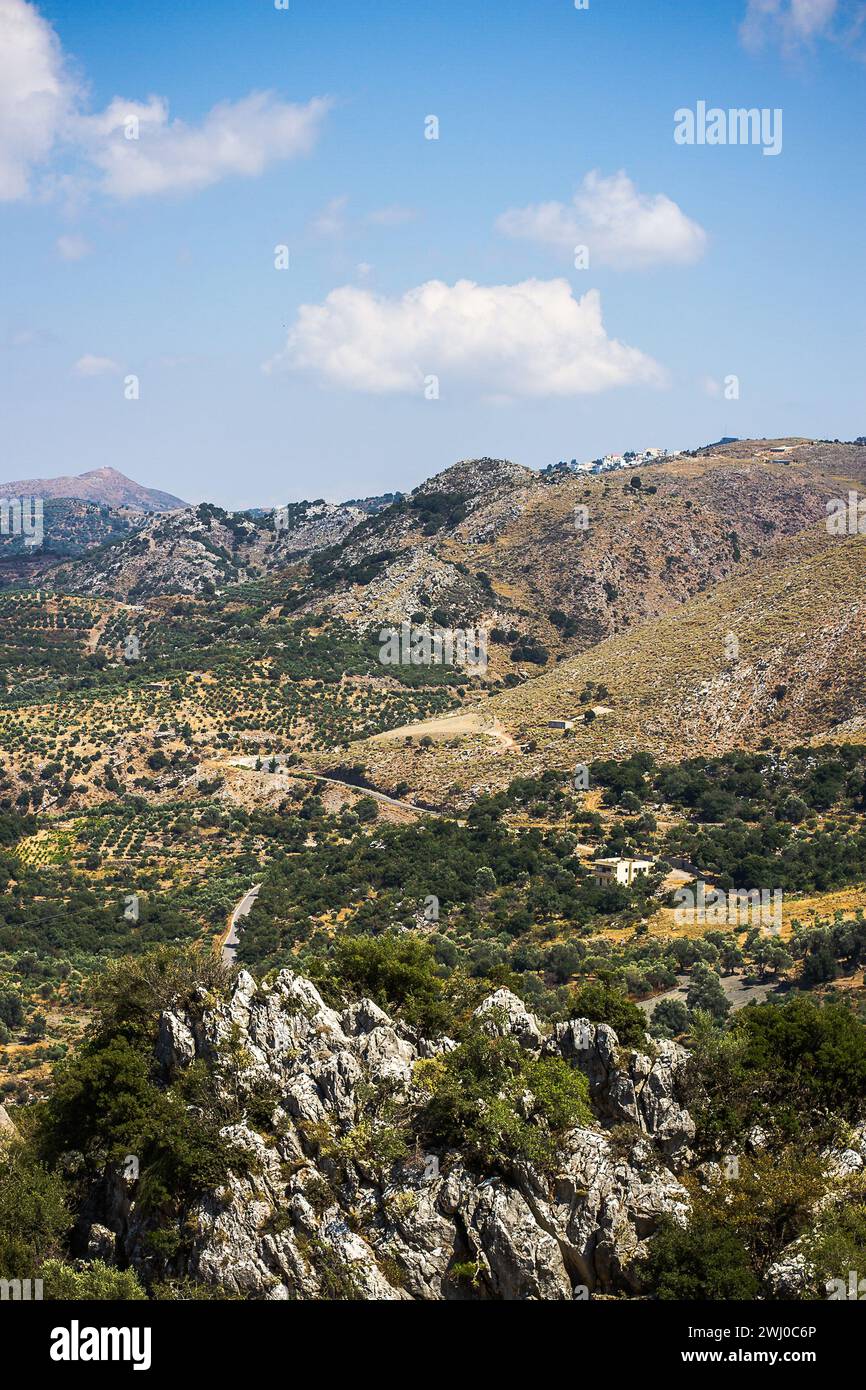Mediterranean mountain landscape in Crete Stock Photo - Alamy