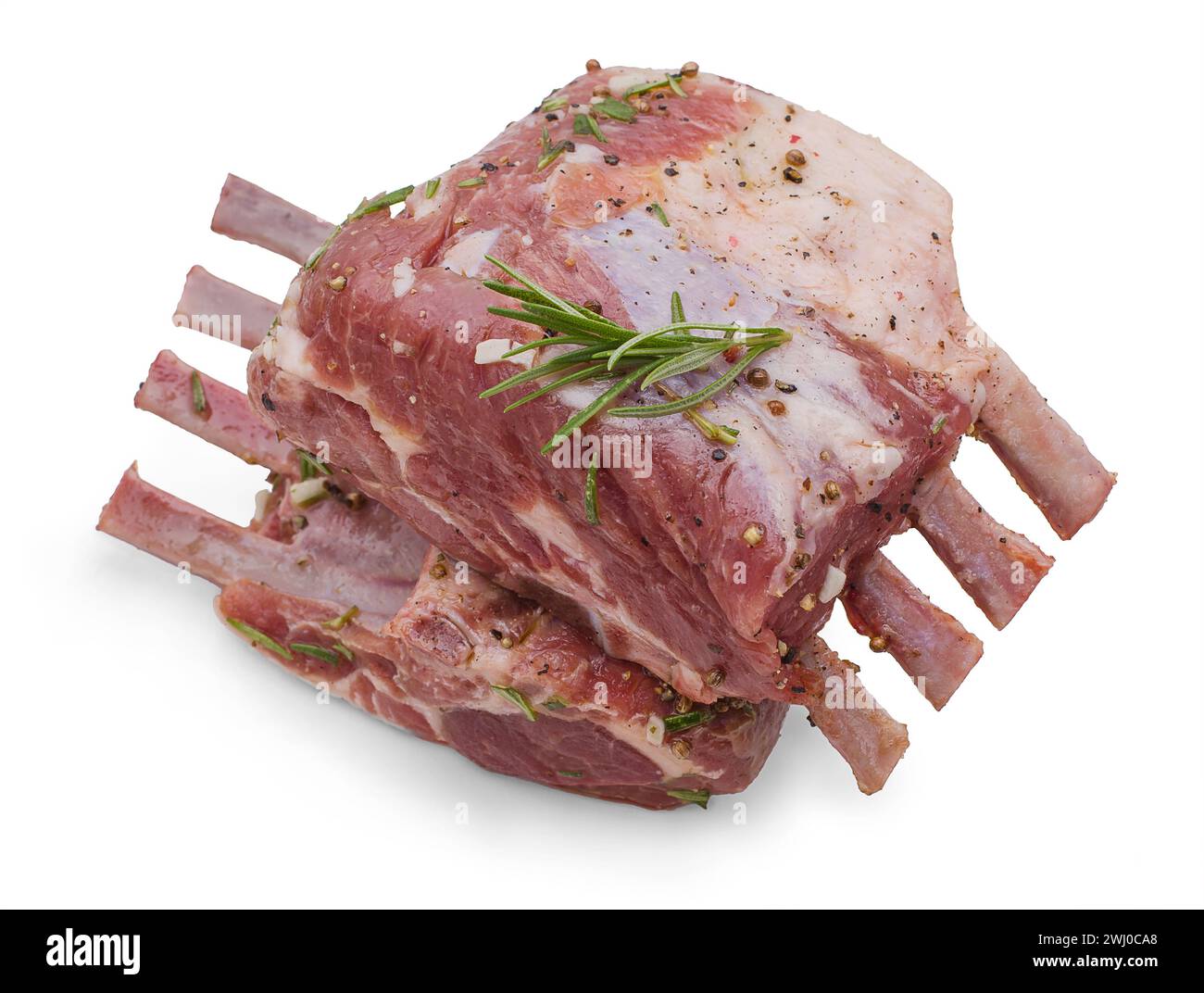 Marinated rack of lamb, black pepper, coriander Stock Photo - Alamy