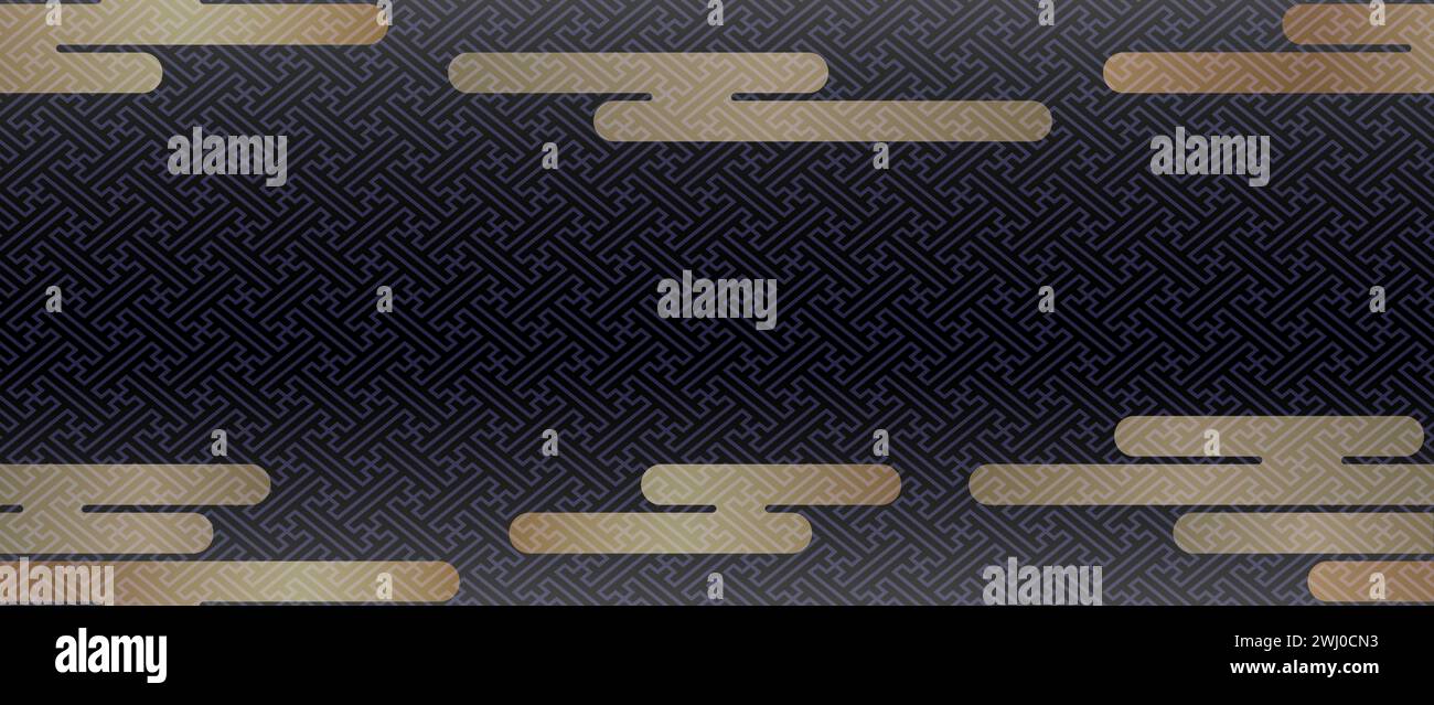 Horizontally And Vertically Repeatable Seamless Vector Japanese Vintage ...