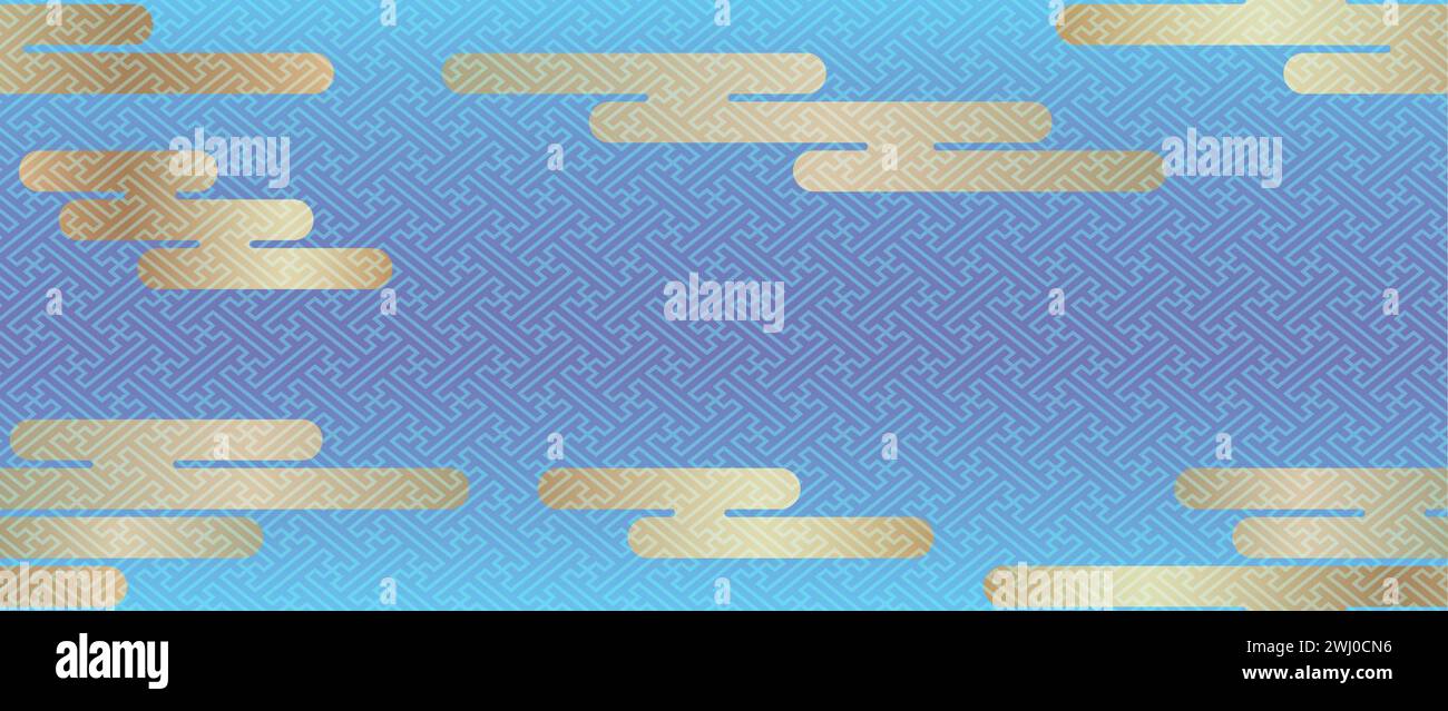 Horizontally And Vertically Repeatable Seamless Vector Japanese Vintage ...