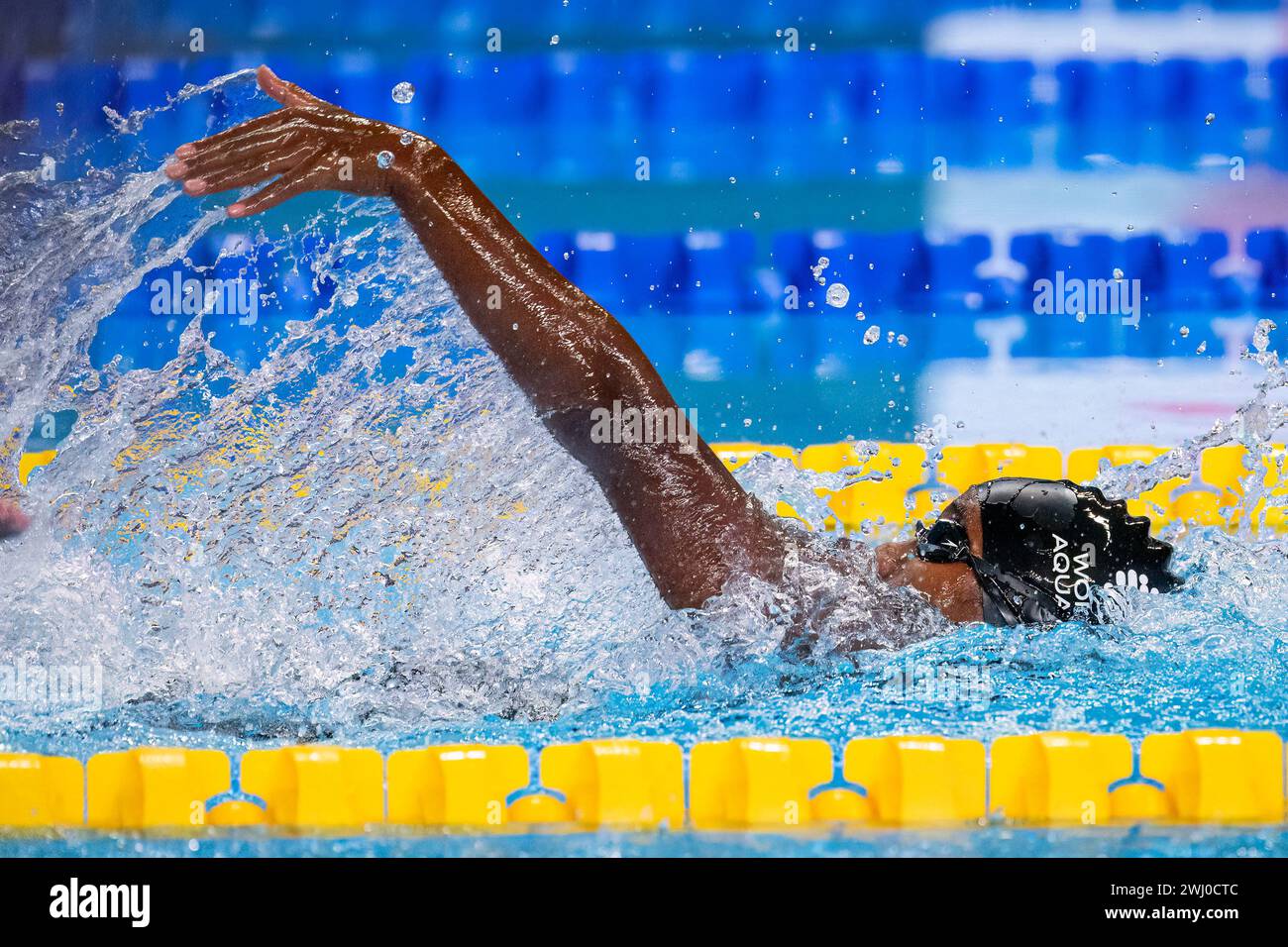 Doha, Qatar. 12th Feb, 2024. Angelina Smythe of Seychelles competes in ...