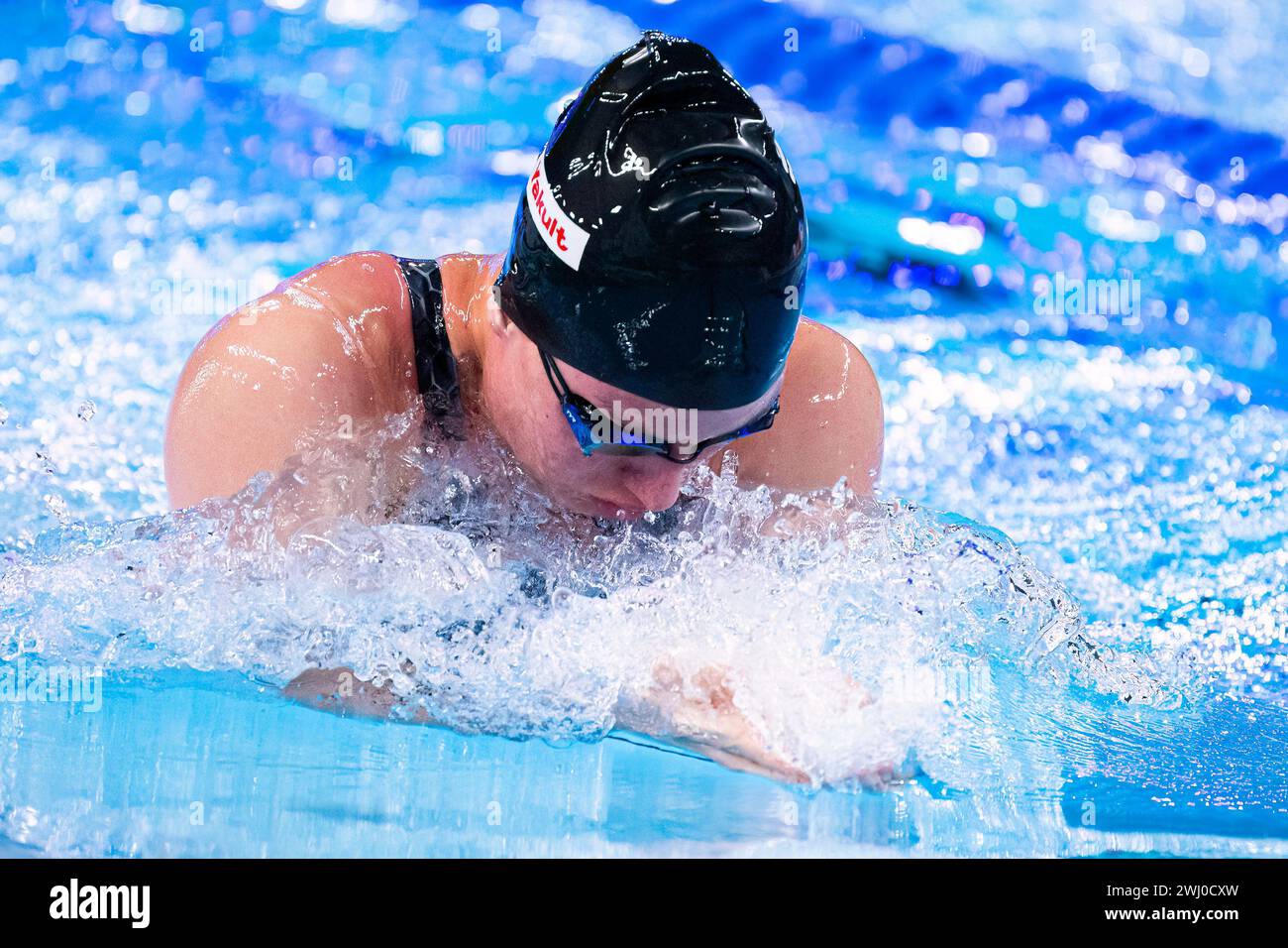Doha, Qatar. 12th Feb, 2024. Taeyanna Adams of Micronesia competes in ...