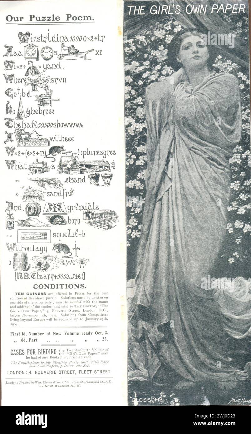 Advertising bookmark for The Girl's Own Paper Vol. XXXV with Puzzle ...