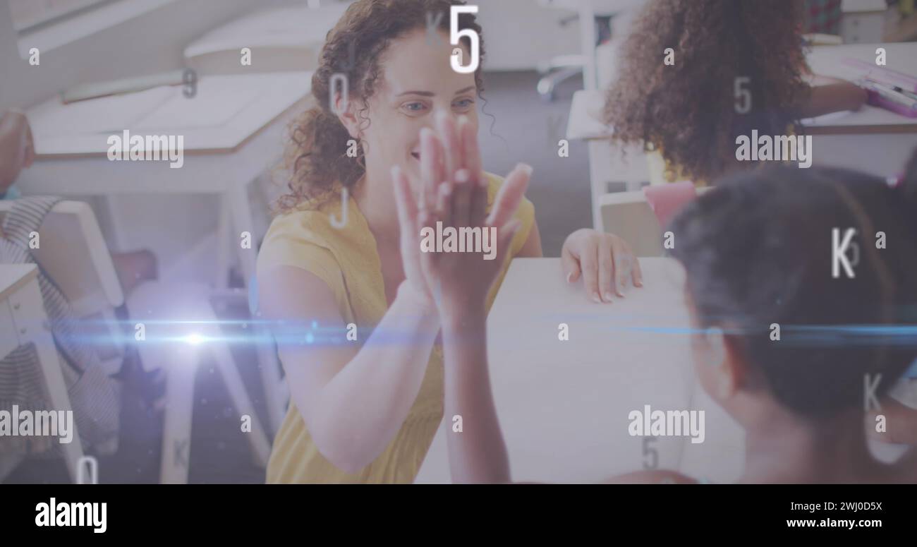 Student high fiving class hi-res stock photography and images - Alamy