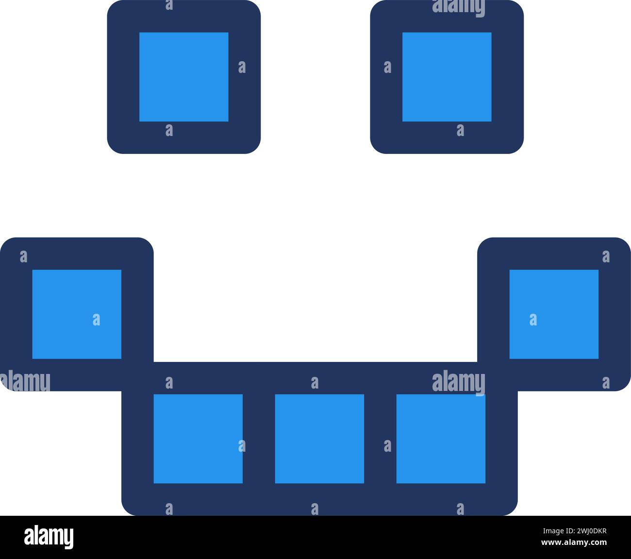 Smiling Pixelated Robot Face Chat Bot Avatar Abstract Techno Element