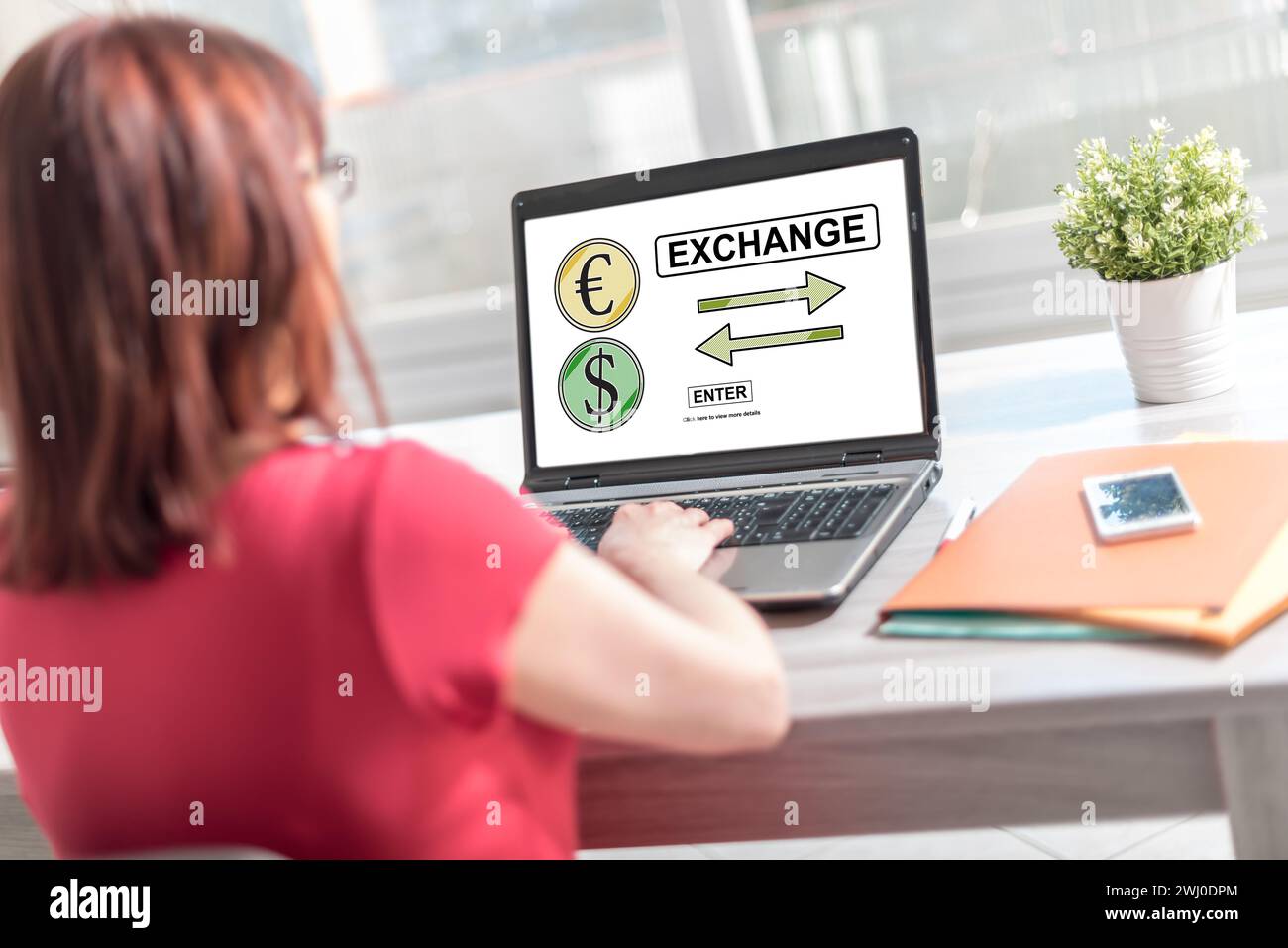 Laptop screen displaying an exchange concept Stock Photo - Alamy