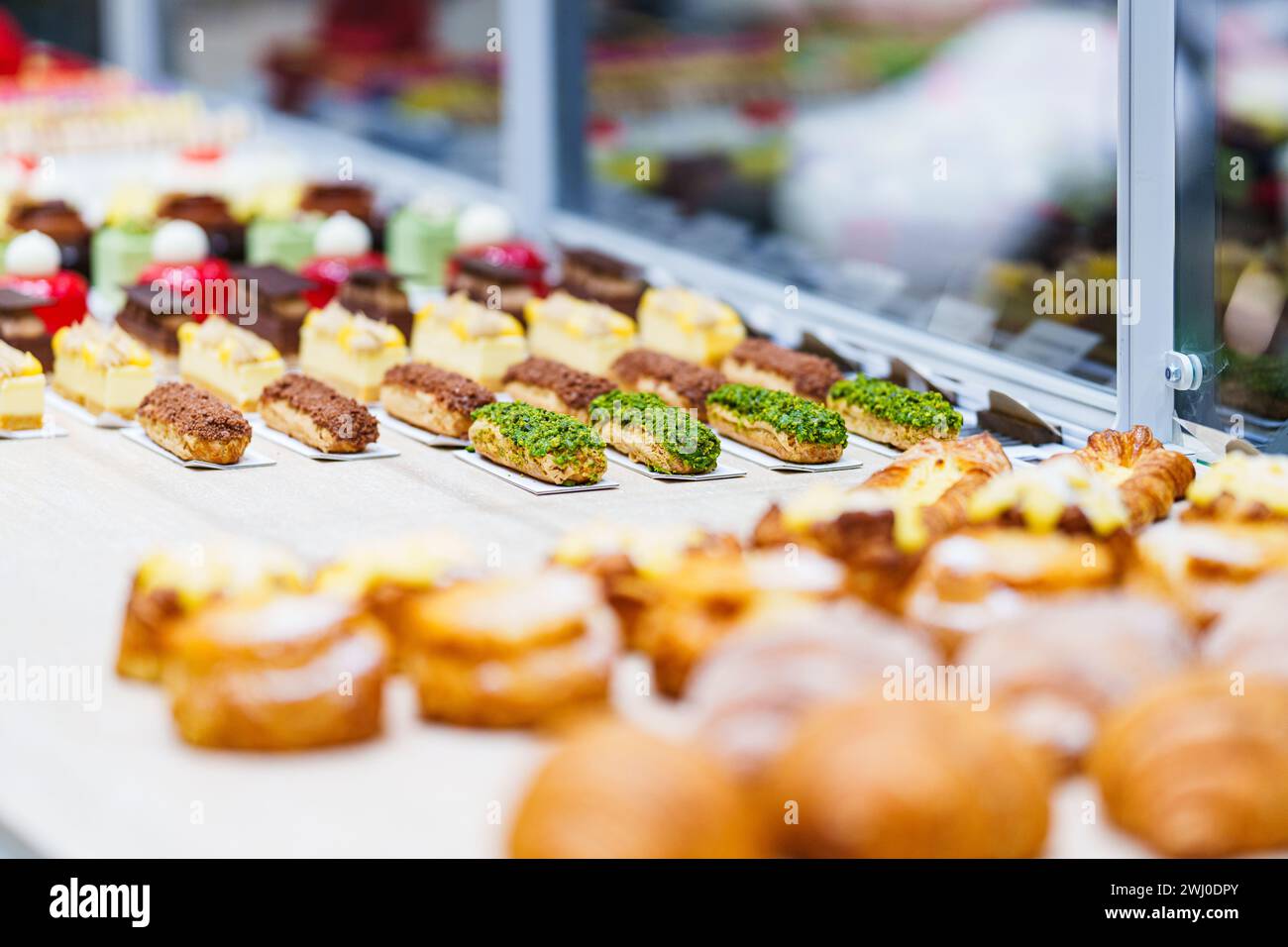 Various of sweets and desserts in the bakery. High quality photo Stock ...