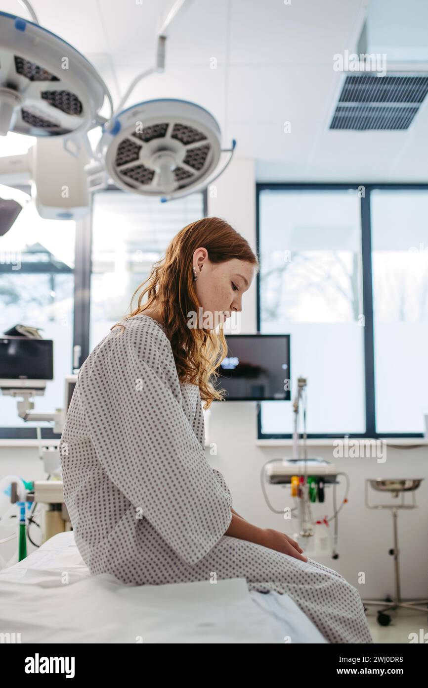 Scared teenage patient, waitng for test results. Anxiety, worry and ...