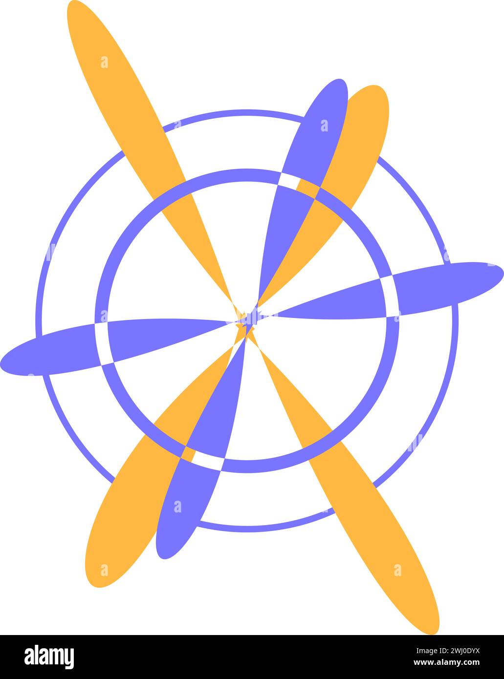 Flight, aerospace icon. Dynamic energy of propeller, abstract techno ...