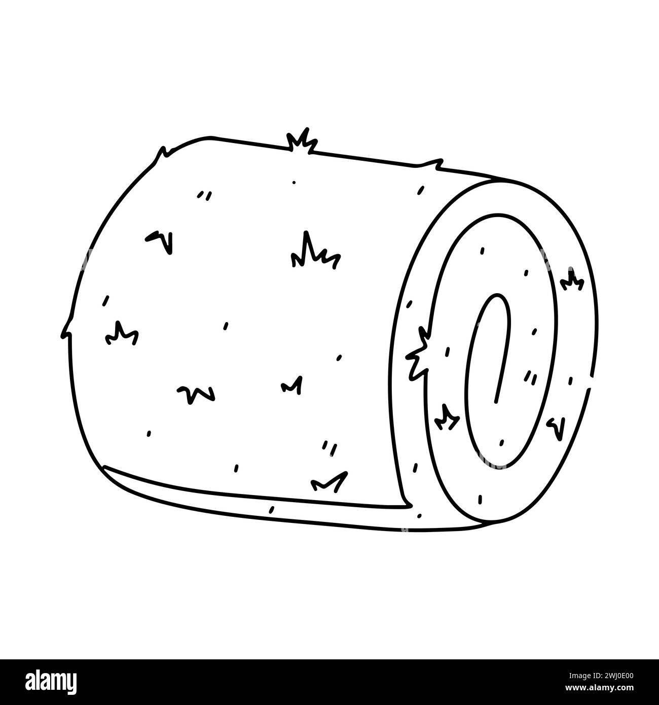 Sheaf of dry grass. Hand drawn doodle style. Vector illustration ...